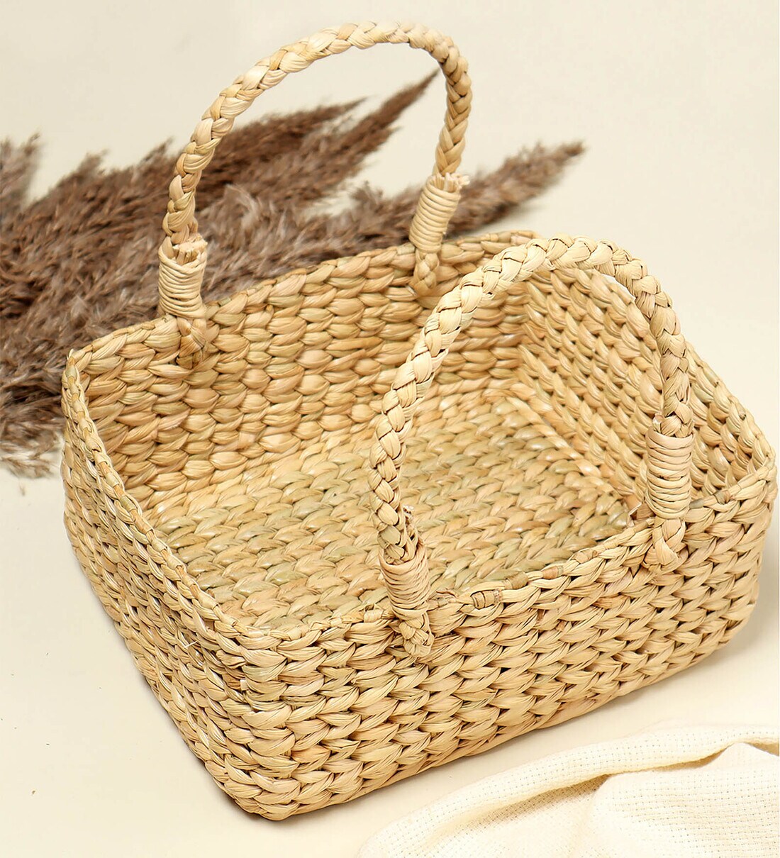 Buy Beige Natural Fibre Set of 2 Baskets at 15% OFF by Habereindia ...
