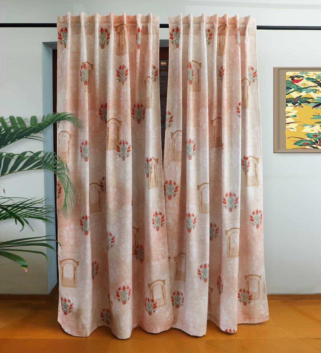 Buy Beige Polycanvas Tradiional 7ft Blackout Fabric Loops (Pack of 2 ...