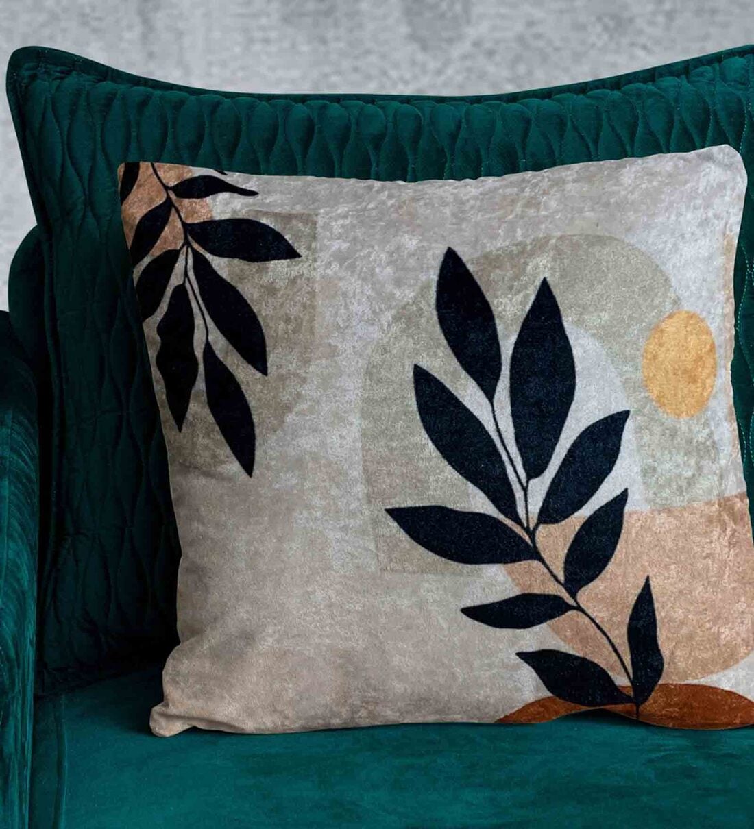 Buy Beige Twig Velvet Blend Abstract 20x20 inches Cushion Covers 1 Pc ...