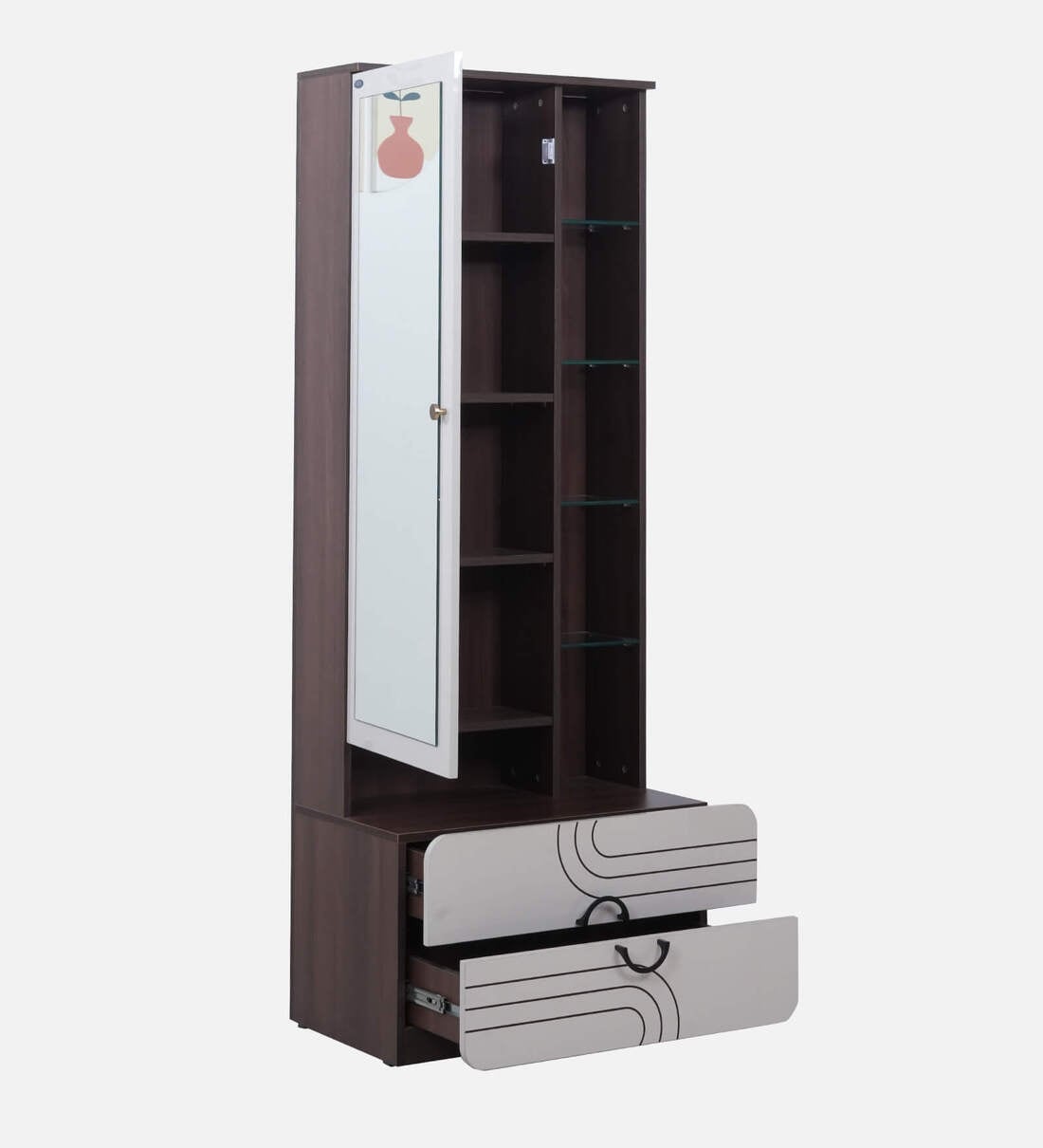 cream black dressing table