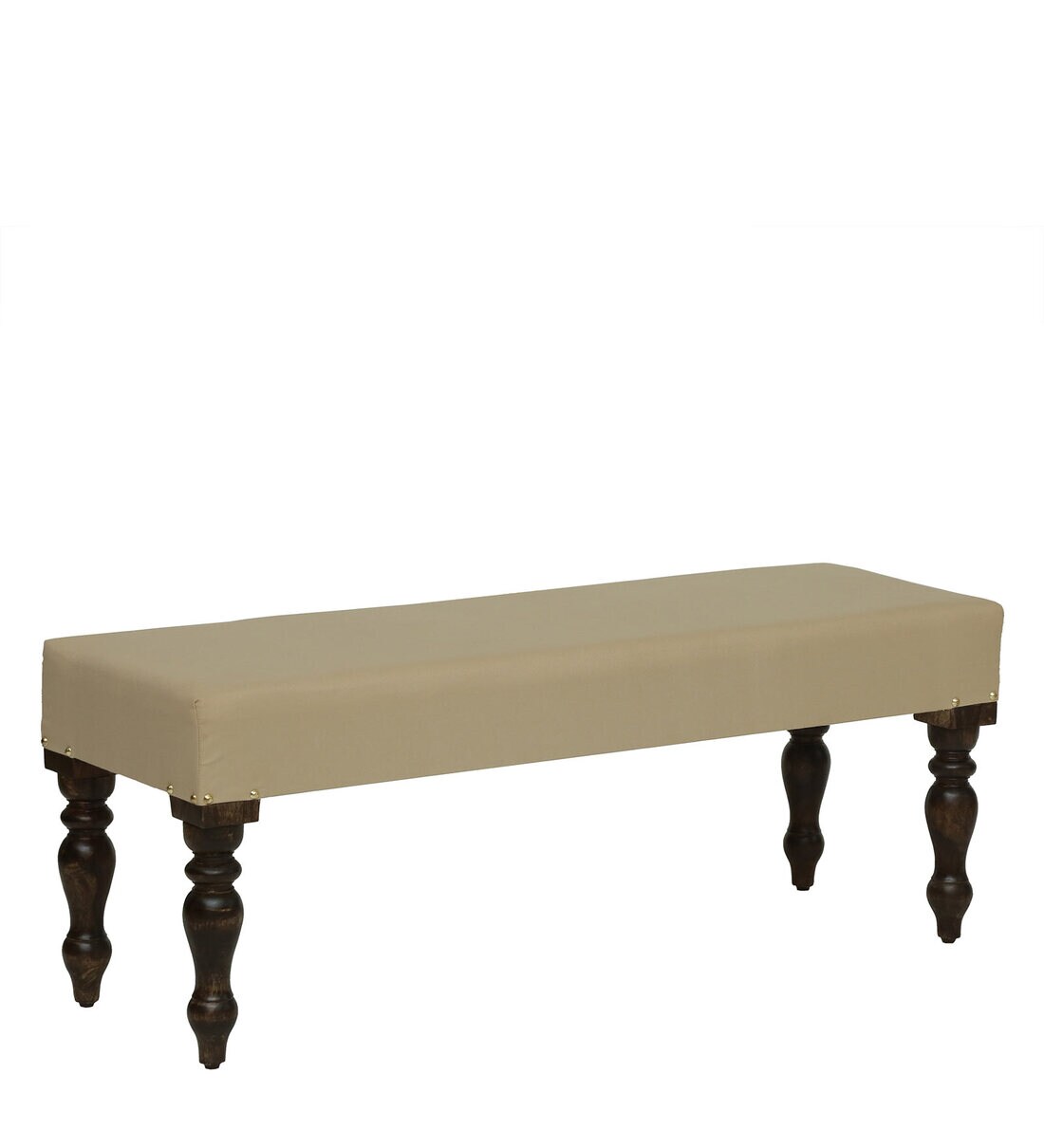 Buy Aarna Solid Wood Upholstered Bench In Warm Chestnut Finish By ...