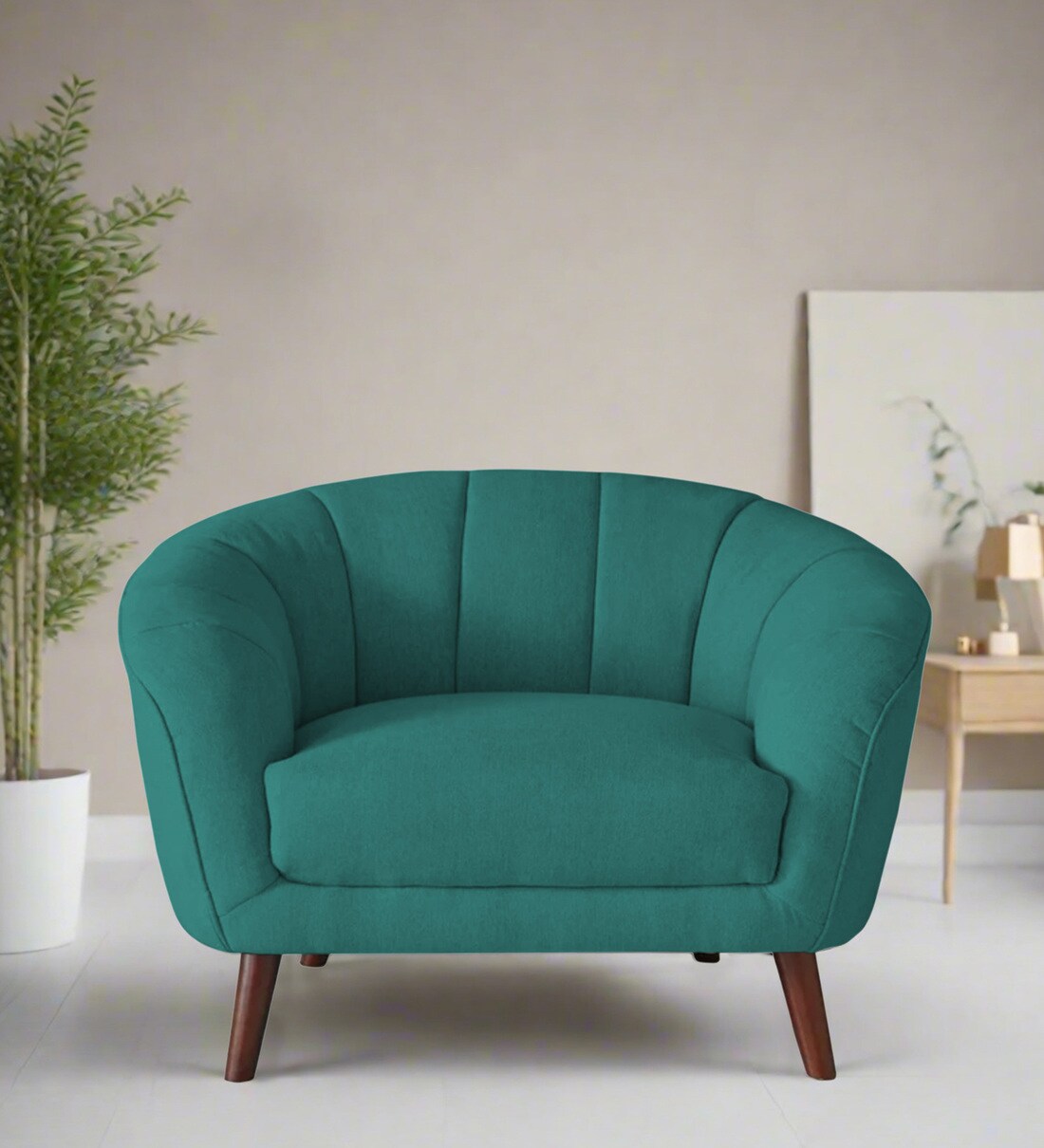 Buy Benjamin Fabric 1 Seater Sofa in Sea Green Colour at 58% OFF by ...