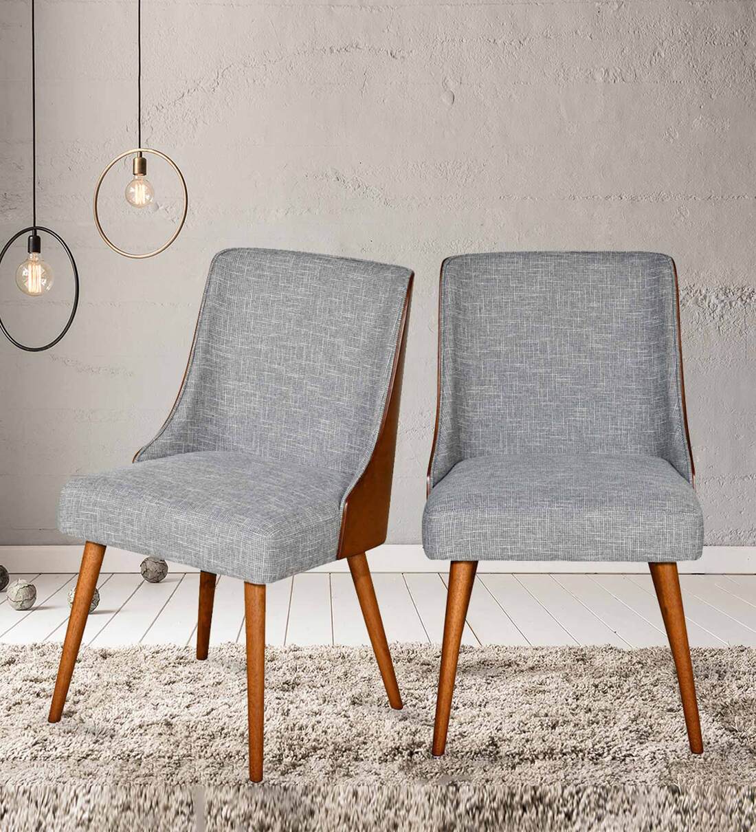 Buy Bento Fabric Dining Chair In Walnut Finish (Set Of 2) at 26% OFF by ...