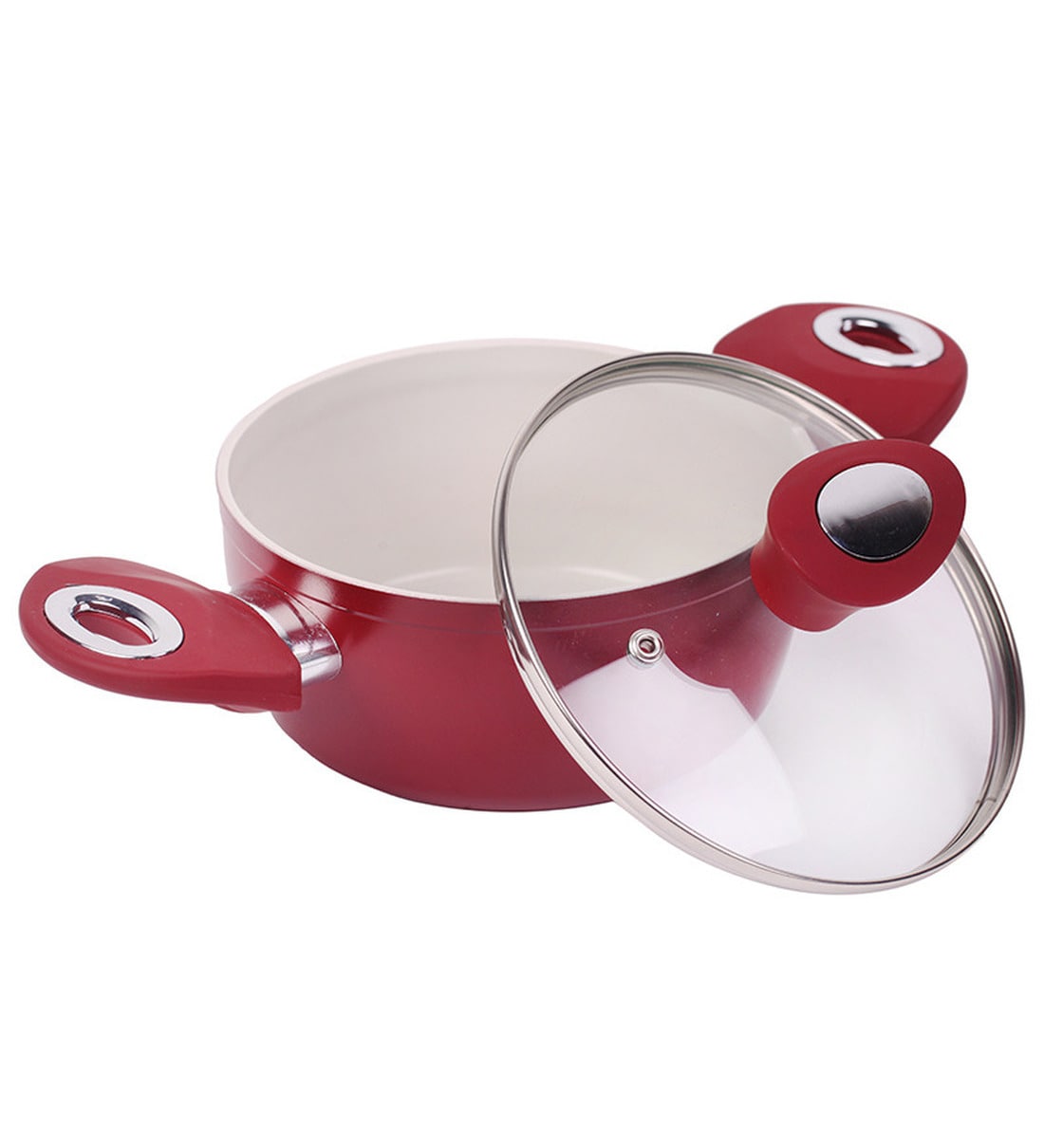 Buy Bergner Induction Base Cook N Serve Pot with Glass Lid - 16Cm x 7 ...