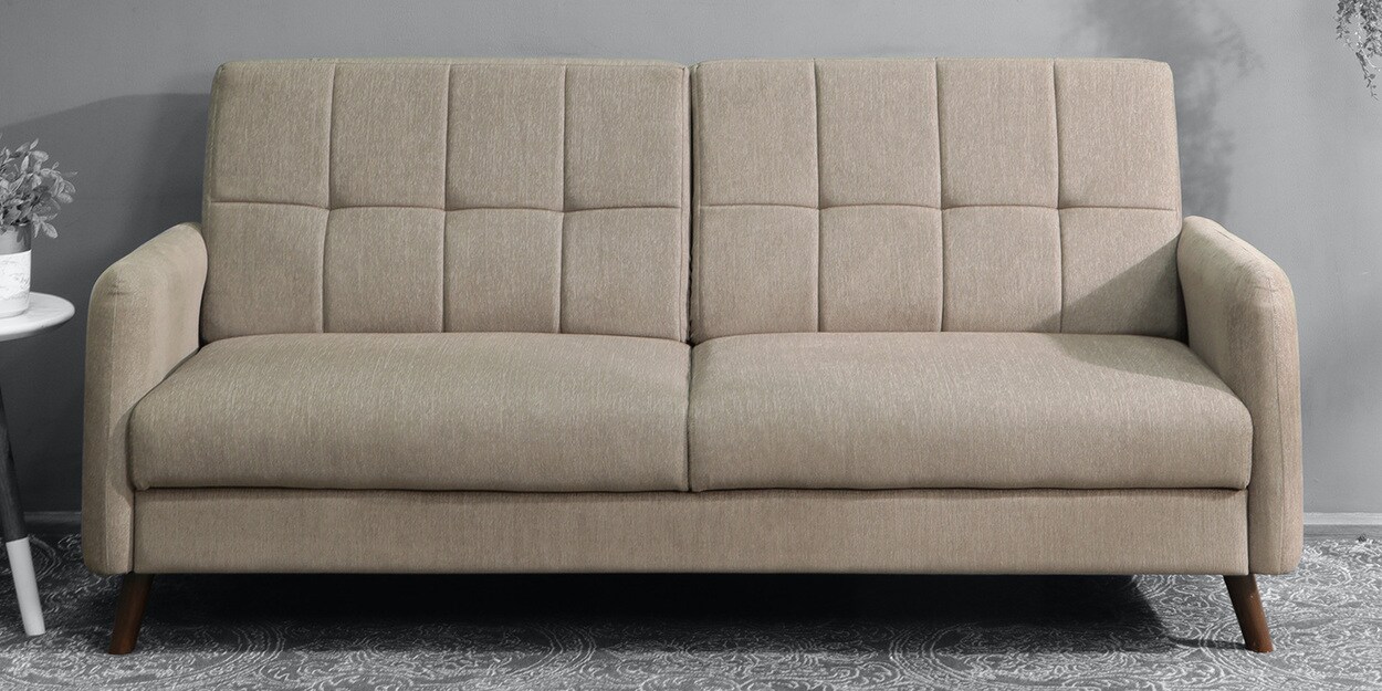 Buy Benicio Fabric 3 Seater Sofa In Sandy Brown Colour at 2% OFF by ...