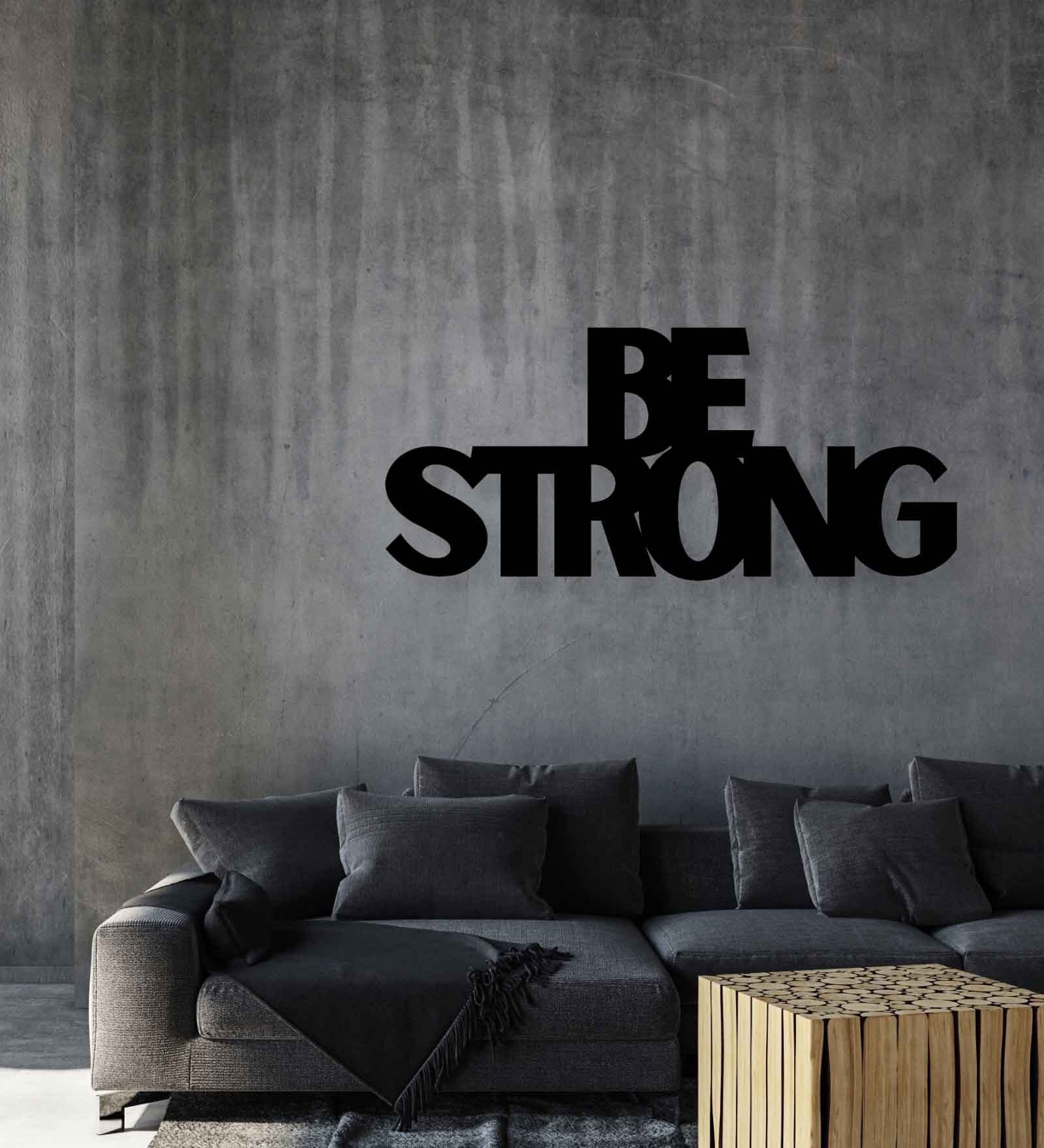 Buy Be Strong Black Mild Steel Wall Art at 6% OFF by Elysian Dekor ...