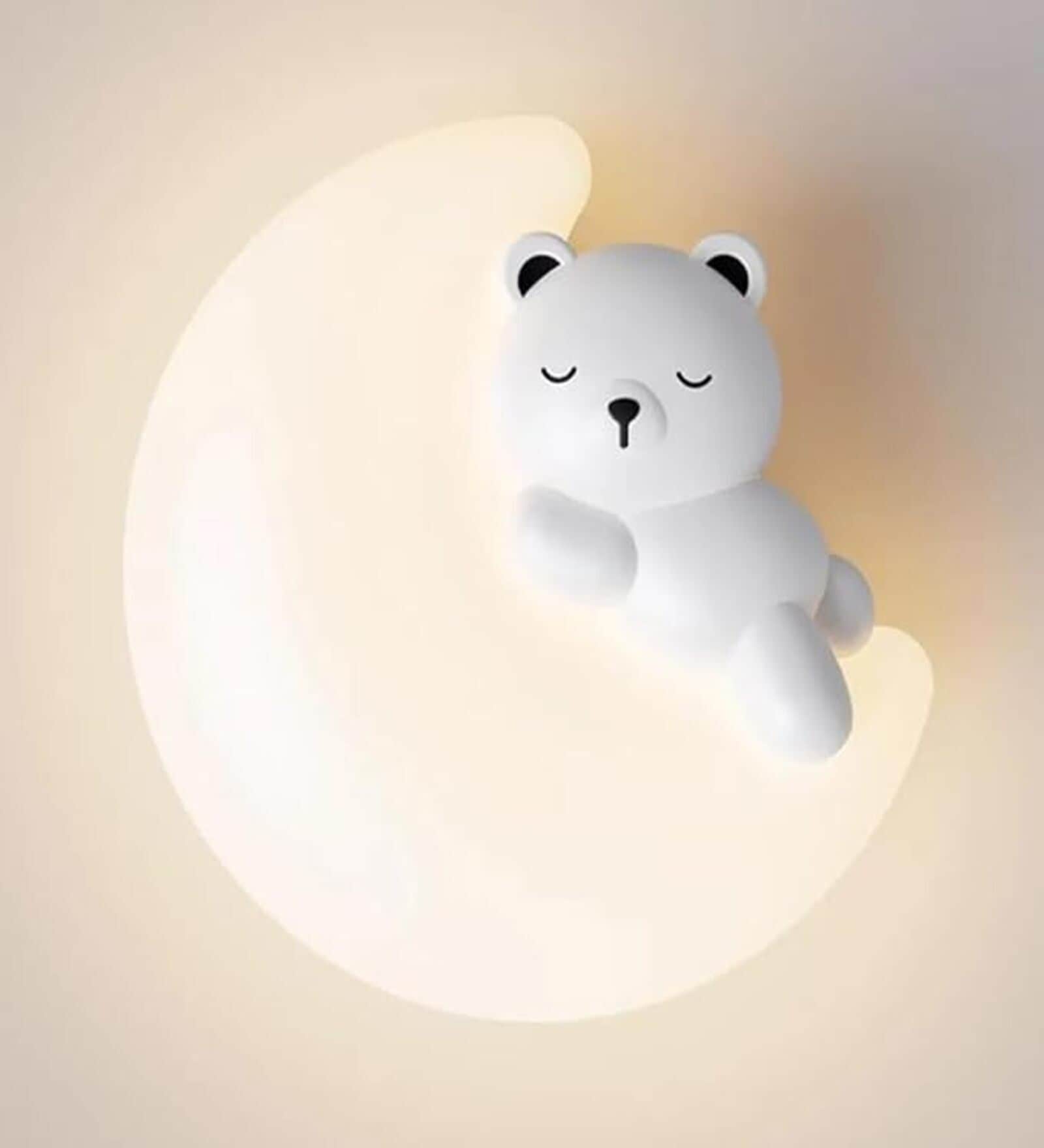 Buy Bear Wall Light Resin Body Tri-Color LED Cute Decorative Wall Lamp ...