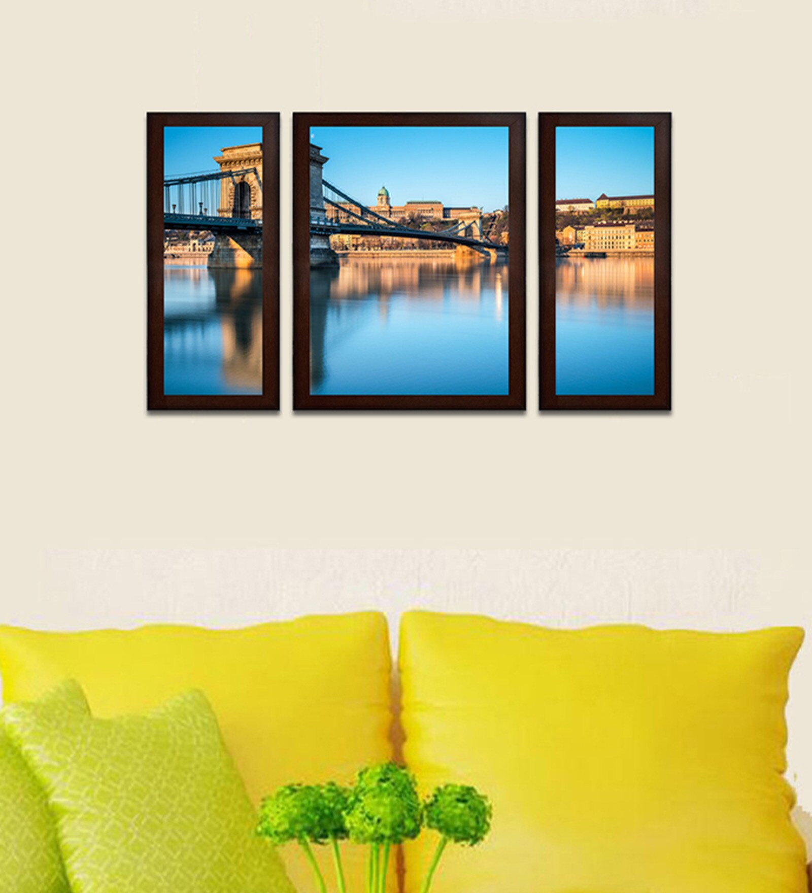 Buy Beautiful Bridge View MDF Set of 3 Wall Art Panel at 30% OFF by ...