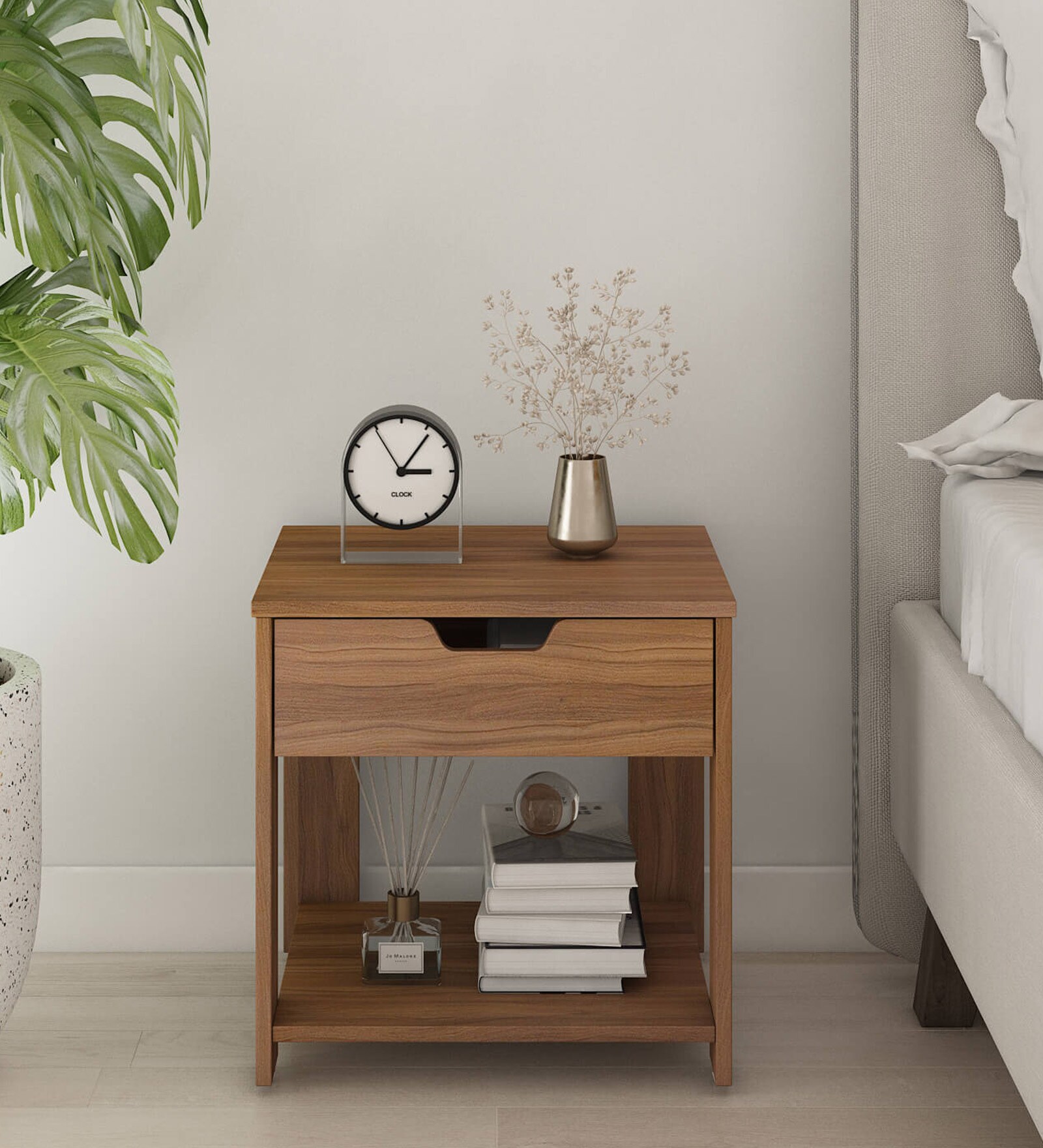 Buy Miyako Bed Side Table with Drawer in Exotic Teak Finish at 30% OFF ...