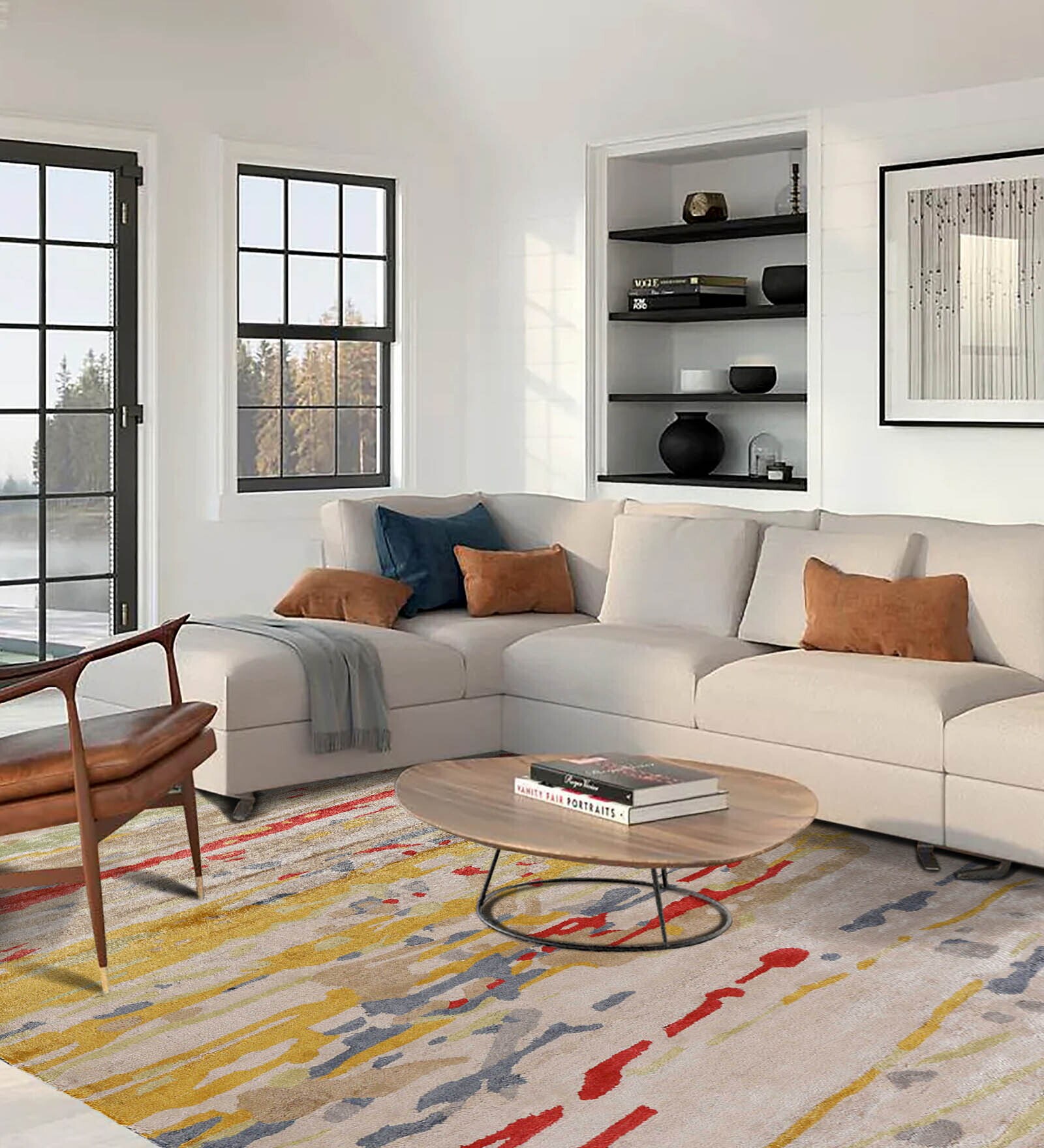 Buy Beige Wool Abstract Hand Tufted Carpet By Qaaleen at 17% OFF by ...