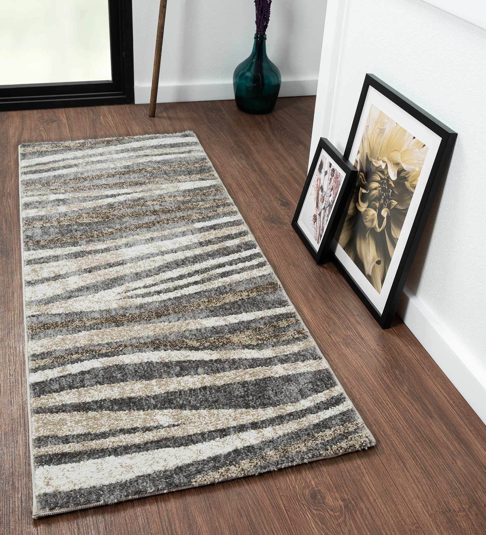 Buy Beige Abstract Polypropylene 59x24 Inches Machine Made Floor Runner ...