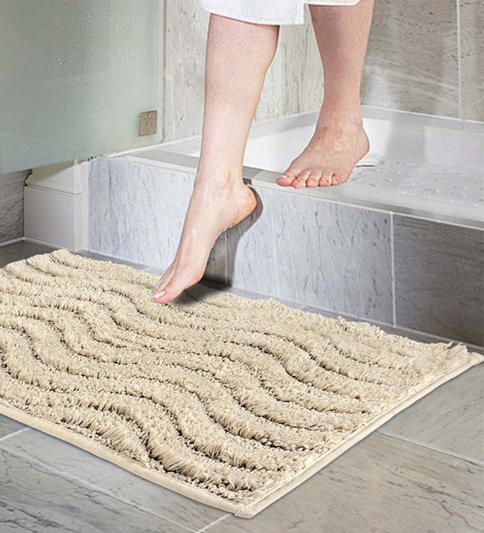 Buy Beige Abstract Cotton 24 x 16 Inches AntiSkid Bath Mat at 5% OFF by ...