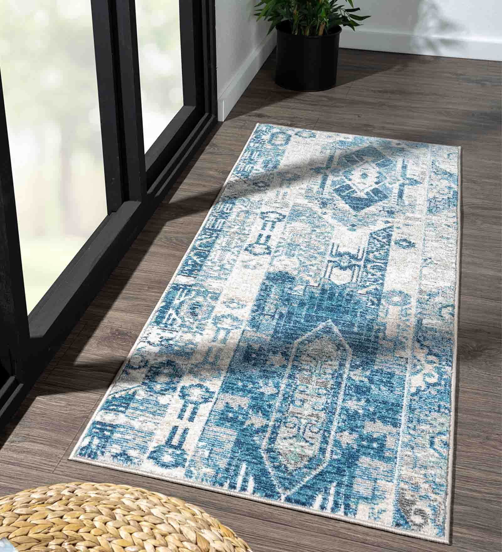 Buy Beige Abstract Polypropylene 59x24 Inches Machine Made Floor Runner ...