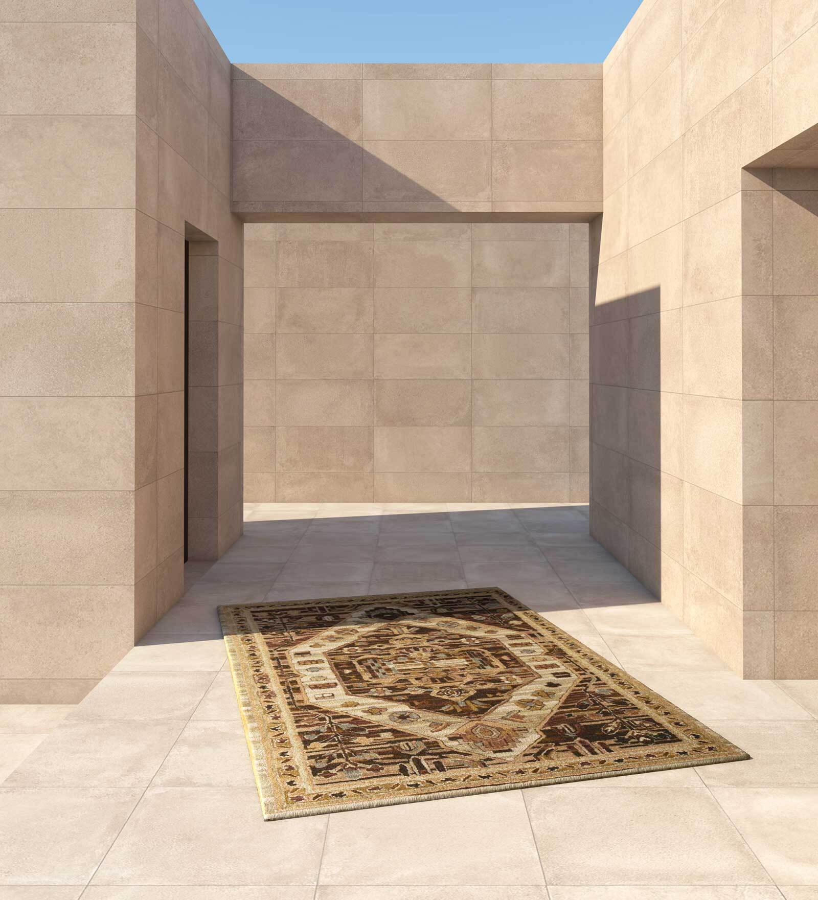 Buy Beige Abstract Wool 8 x 10 ft Hand Tufted Carpet by Jaipur Rugs at ...