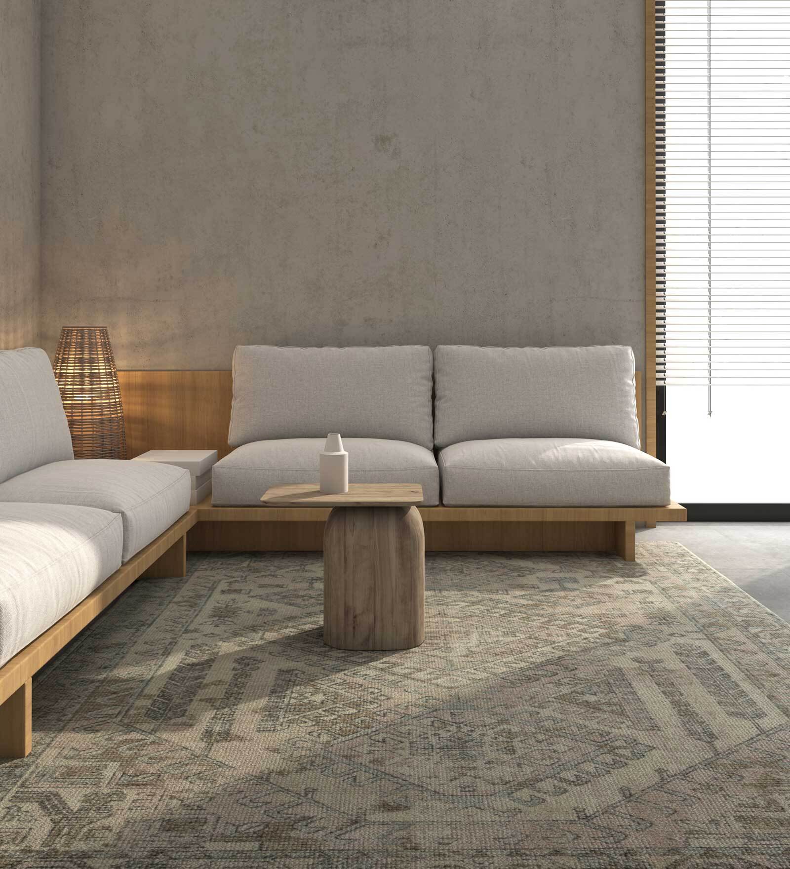 Buy Beige Abstract Wool 8 x 10 ft Machine Made Carpet at 30% OFF by ...