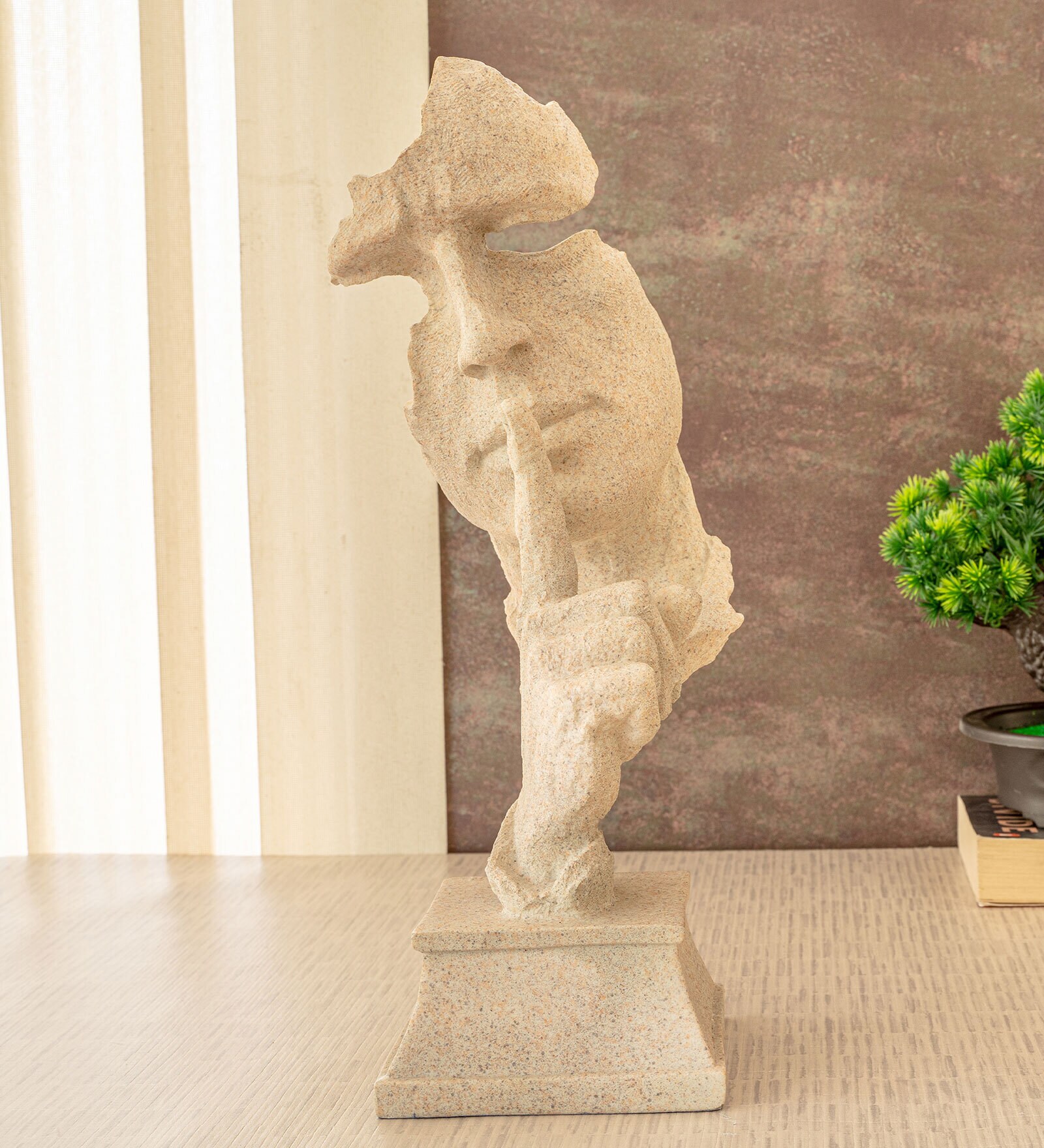 Buy Beige Human Face Polyresin Sculpture by Tied Ribbons at 38% OFF by ...