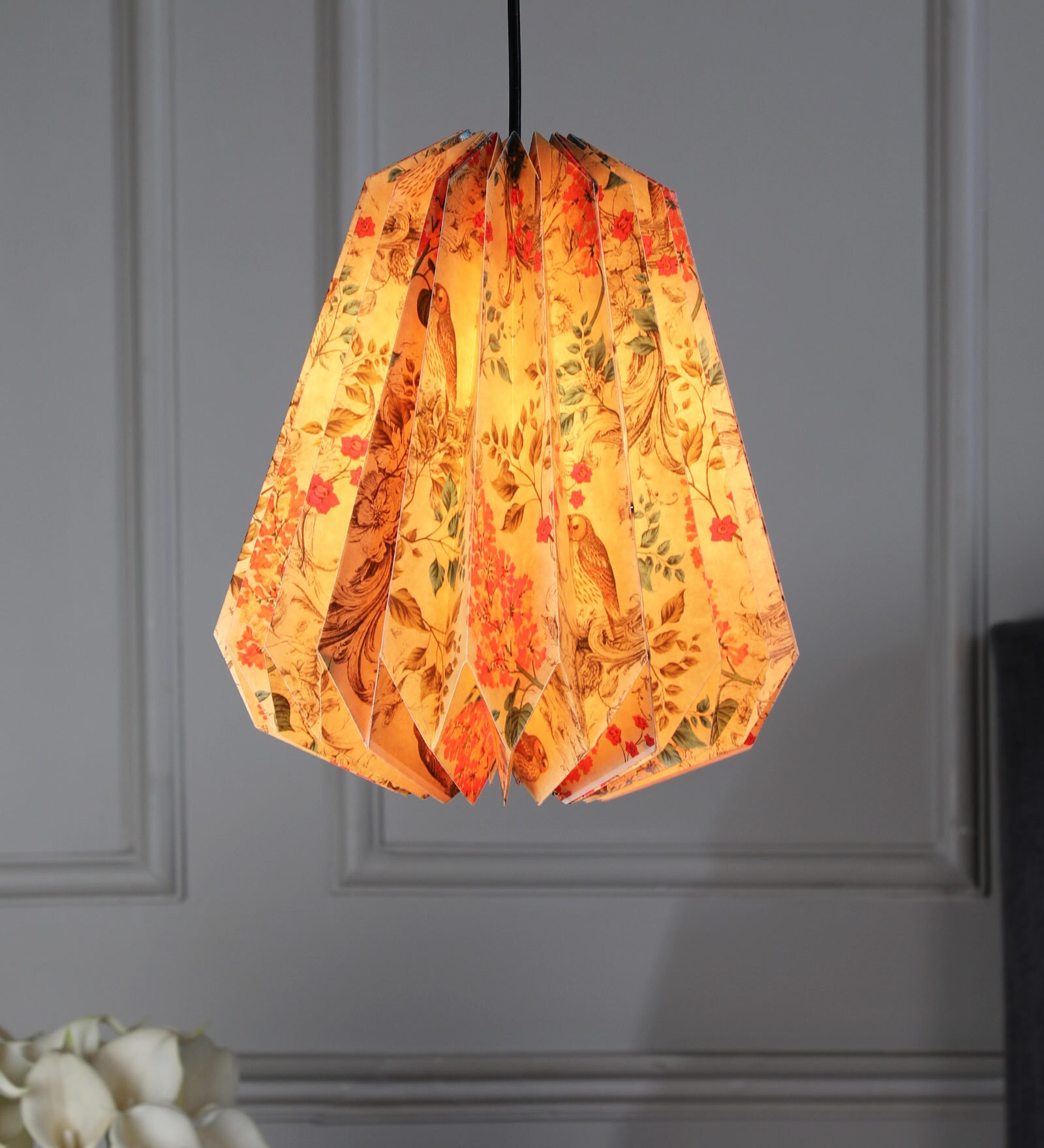 Buy Beige Paper Single Hanging Lights by India Circus by Krsnaa Mehta ...