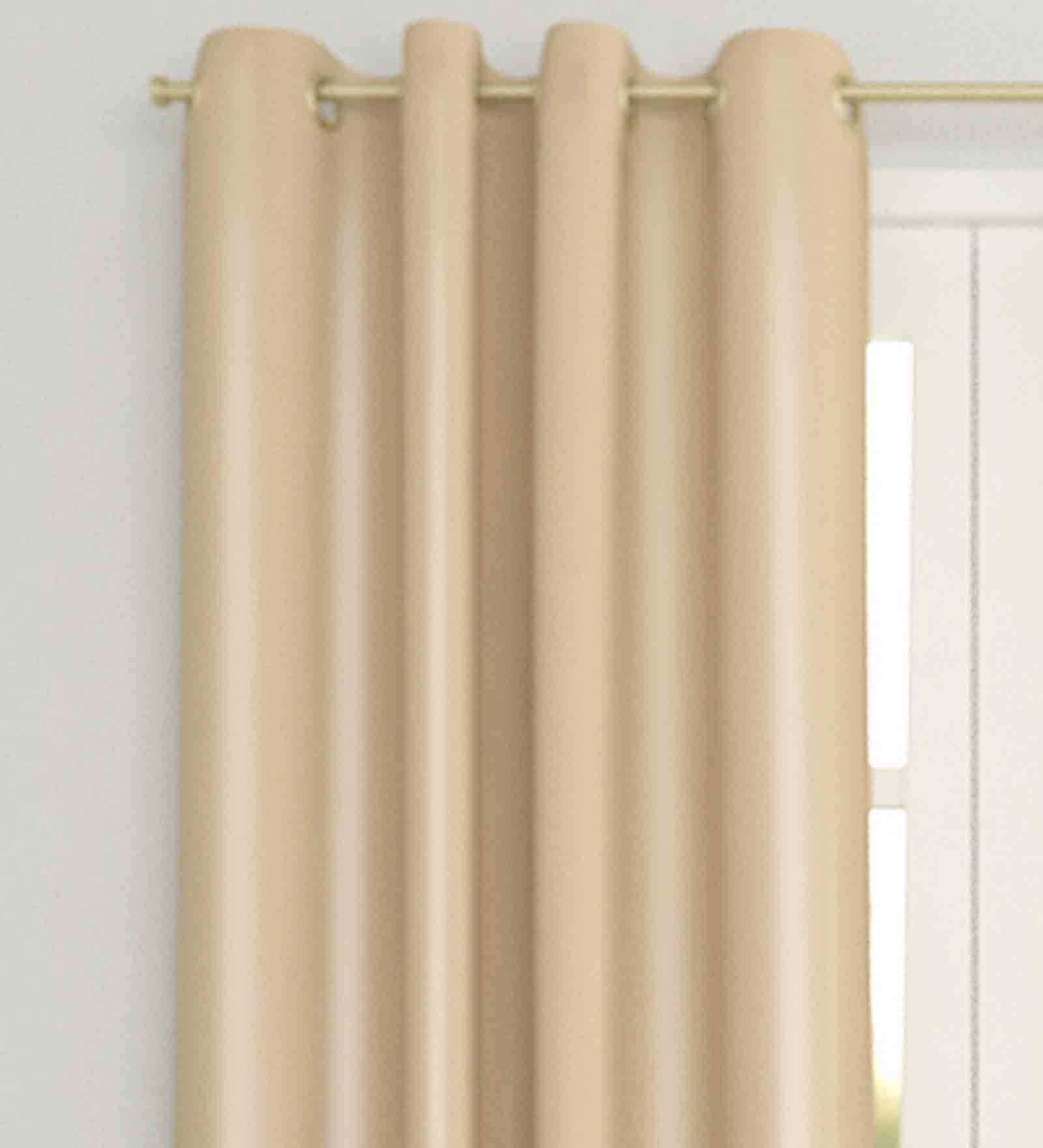 Buy Beige Polyester Solid 7 Ft Blackout Eyelet 1 Piece Door Curtain at ...