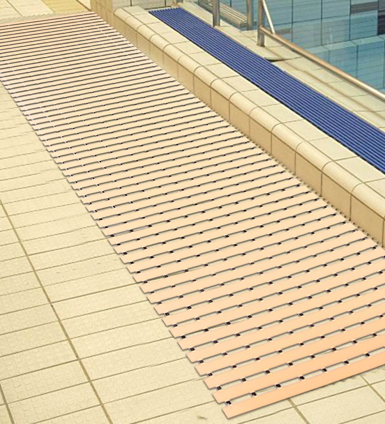 Buy Beige PVC Plain Solid 118x24 Inches Antiskid Bath Mat by NAXAN at ...