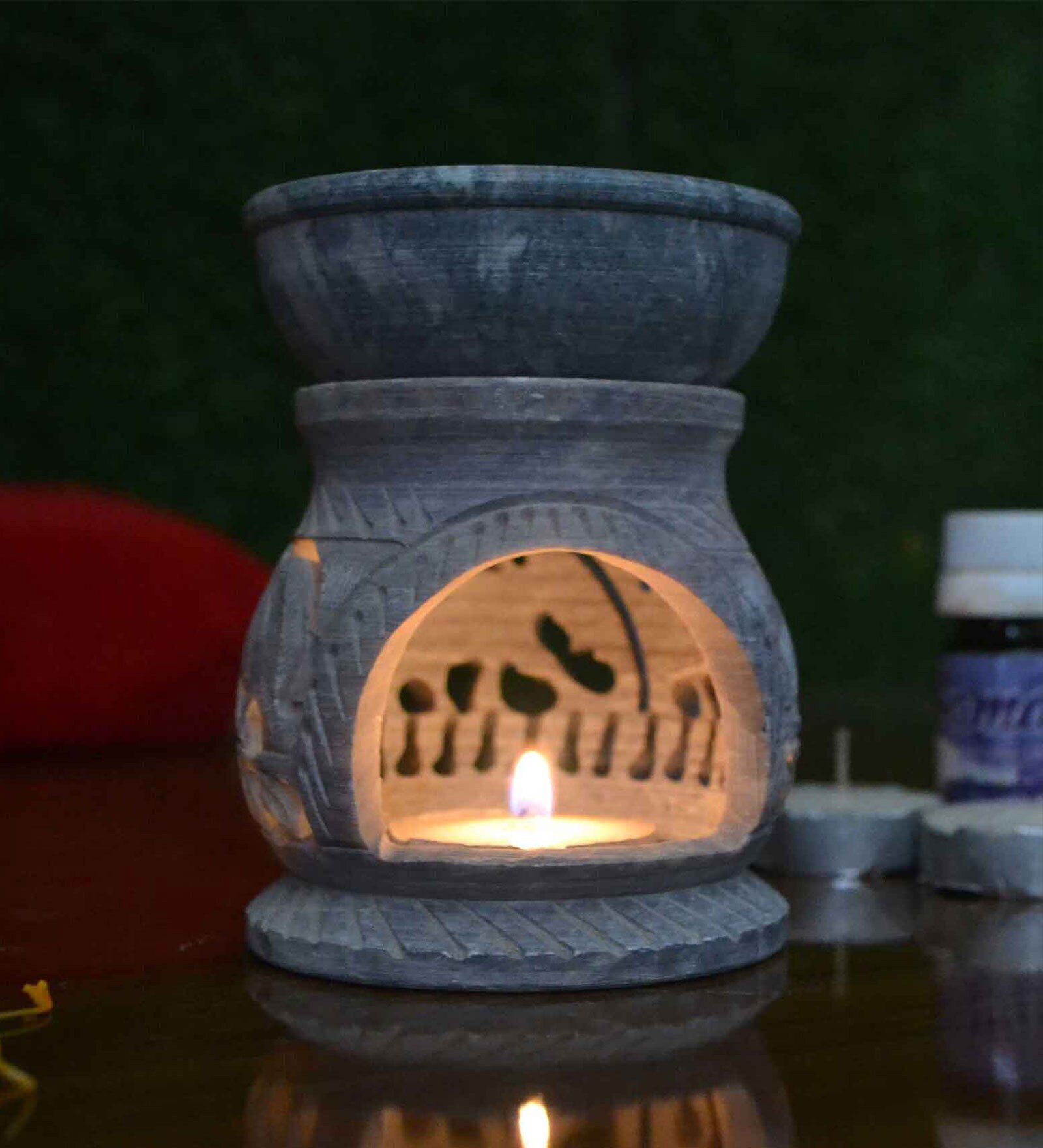 Buy Beige Soapstone Elephant Oil Diffuser with Essential Oil by ...