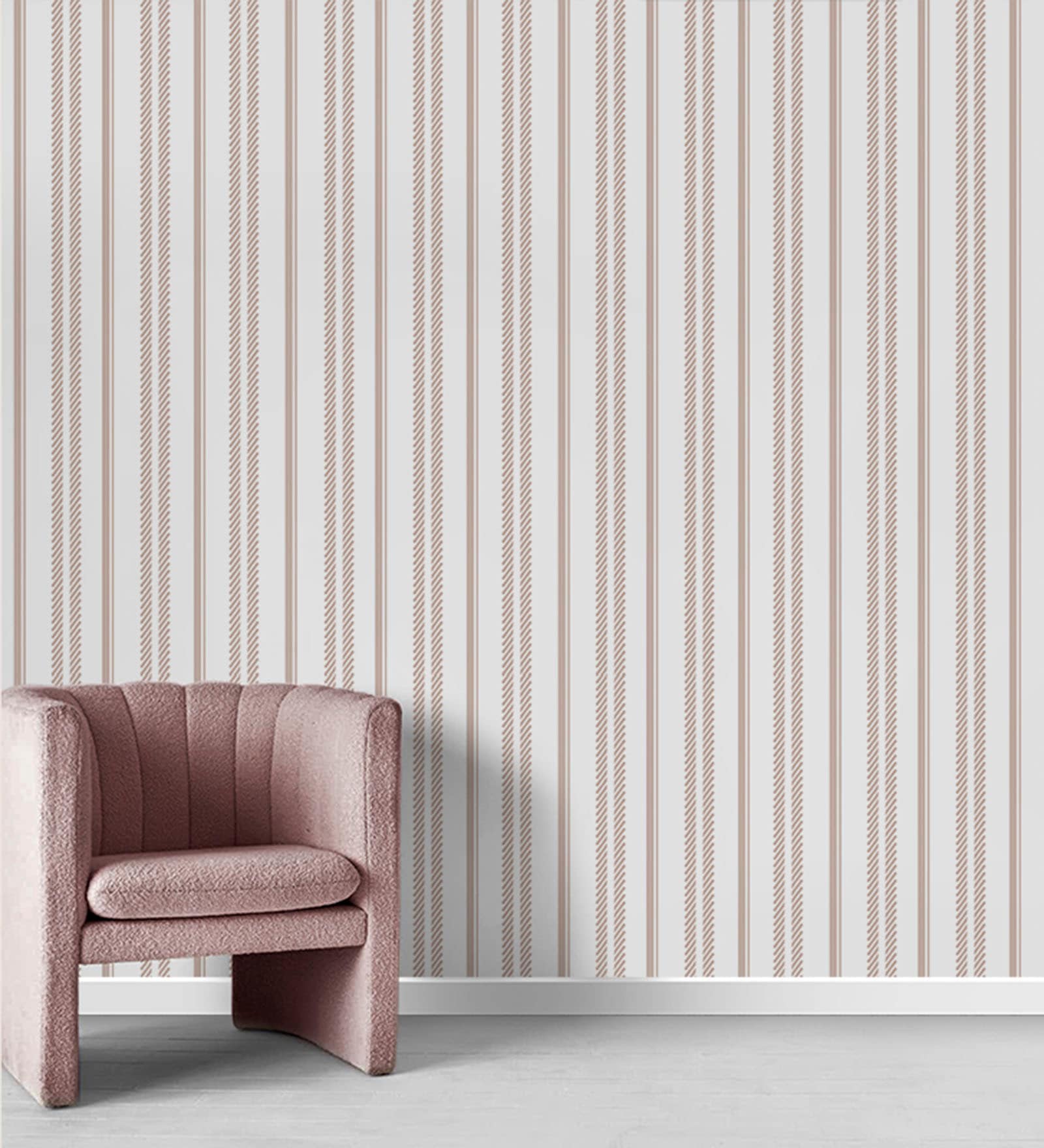 Buy Beige Stripe 2 Wallpaper at 10% OFF by The Wall Chronicles | Pepperfry