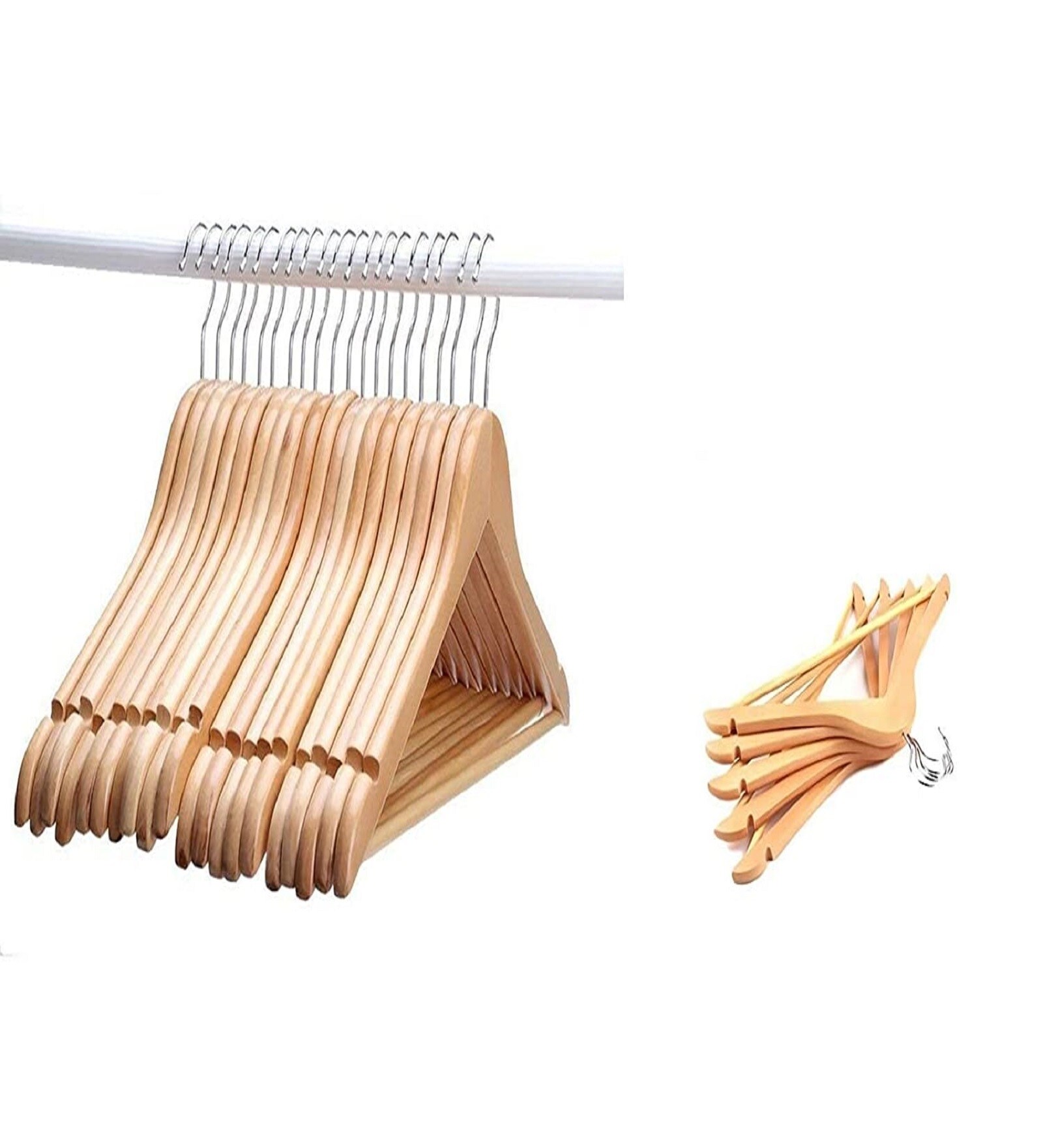 Buy Beige Wood 1 Hook Cloth Hangers (Set Of 24) By STAR WORK at 44% OFF ...