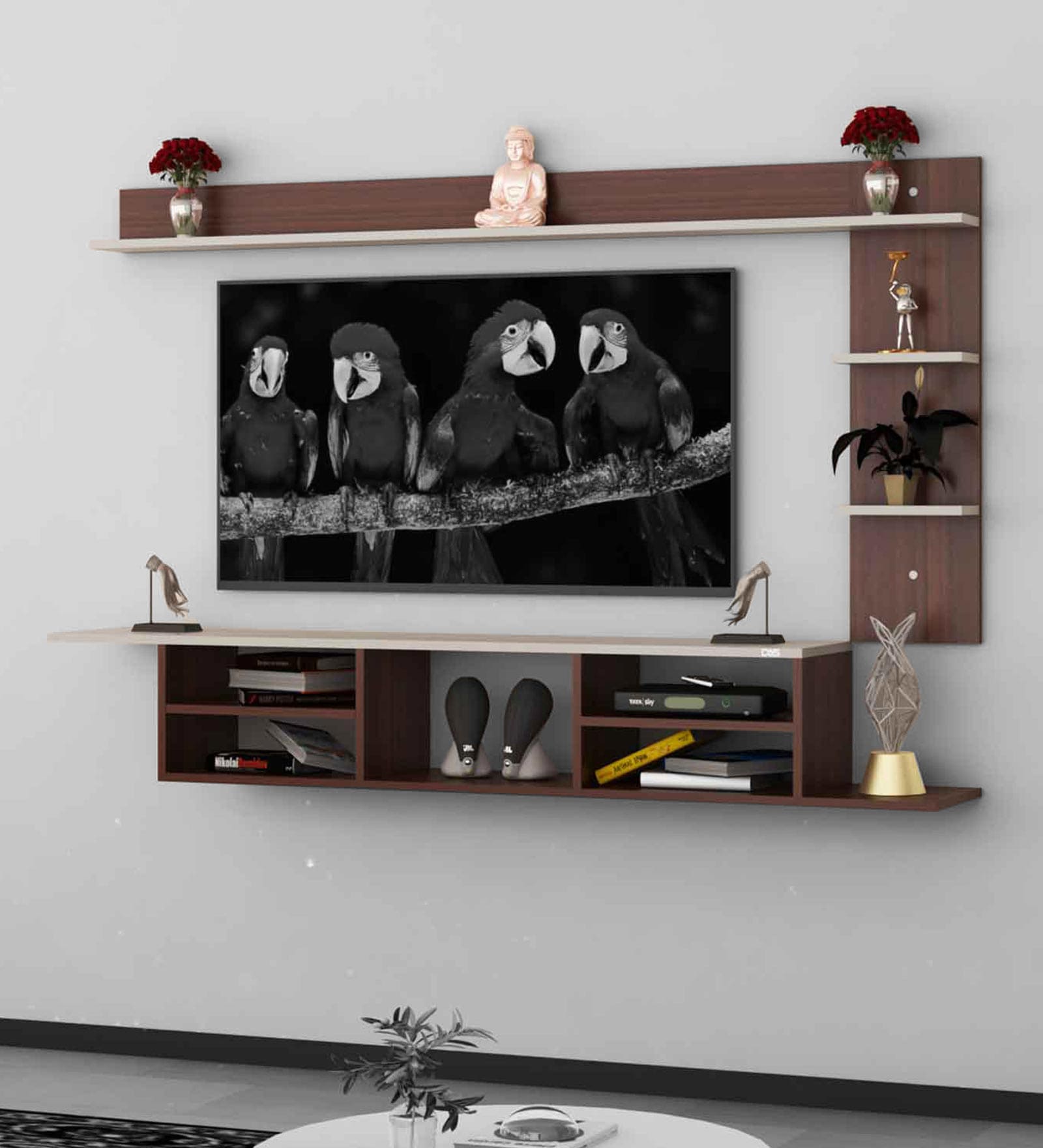 Buy Bellatrix TV Unit in Classic Walnut Finish for TVs up to 55\ Online ...