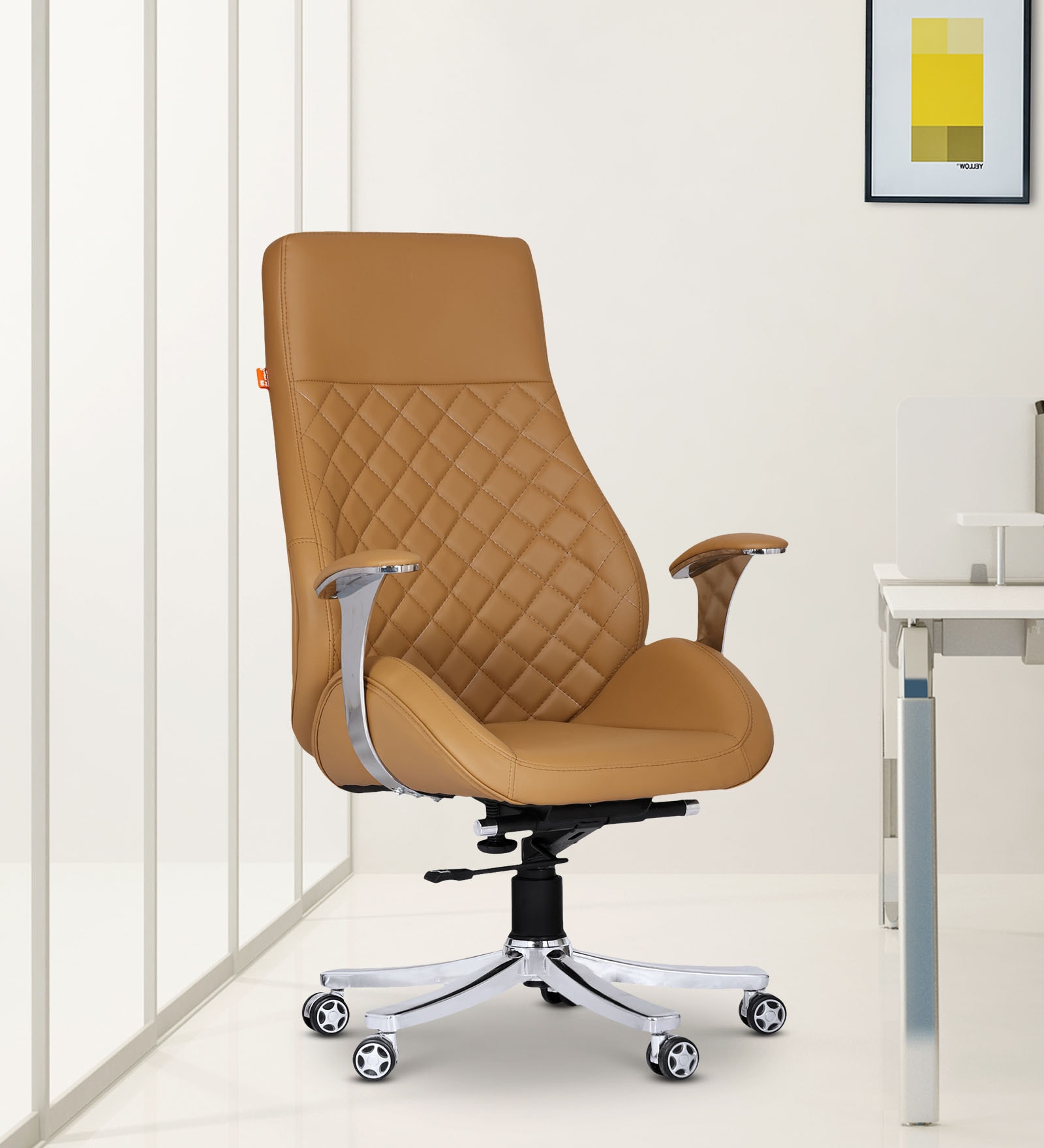 Buy Belmont Leatherette Executive Chair in Beige Colour at 41% OFF by ...