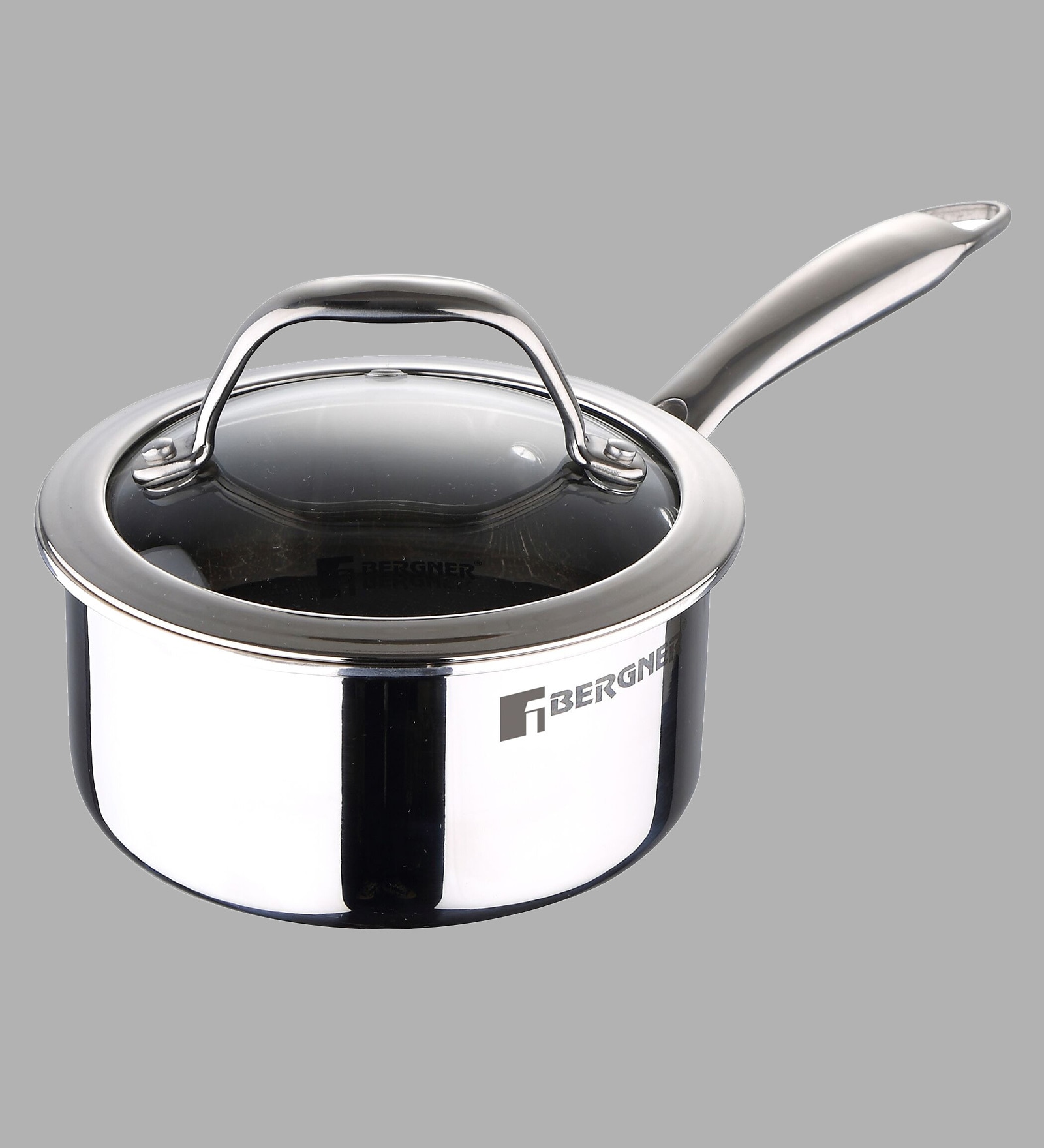 Buy 1 Ltr Stainless Steel Non-Stick Sauce Pan with Lid By Bergner ...
