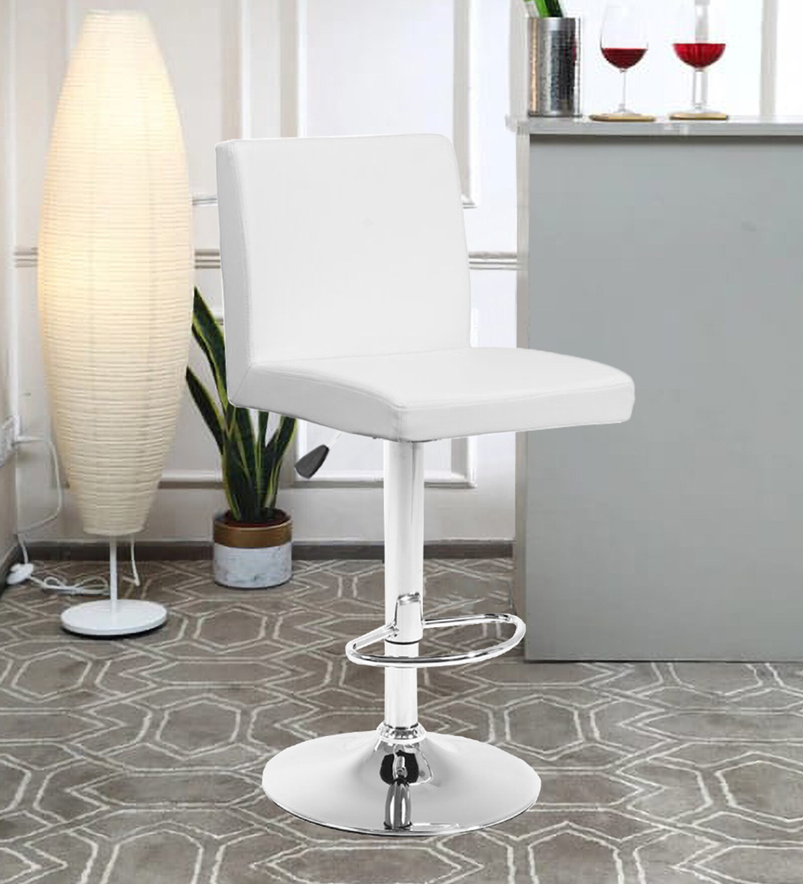 Buy Berline Leatherette Bar Stool in White Colour at 13% OFF by ...