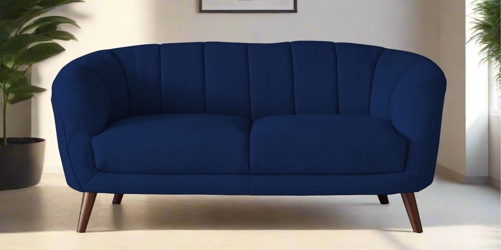 Buy Benjamin Fabric 2 Seater Sofa in Royal Blue Colour at 56% OFF by ...