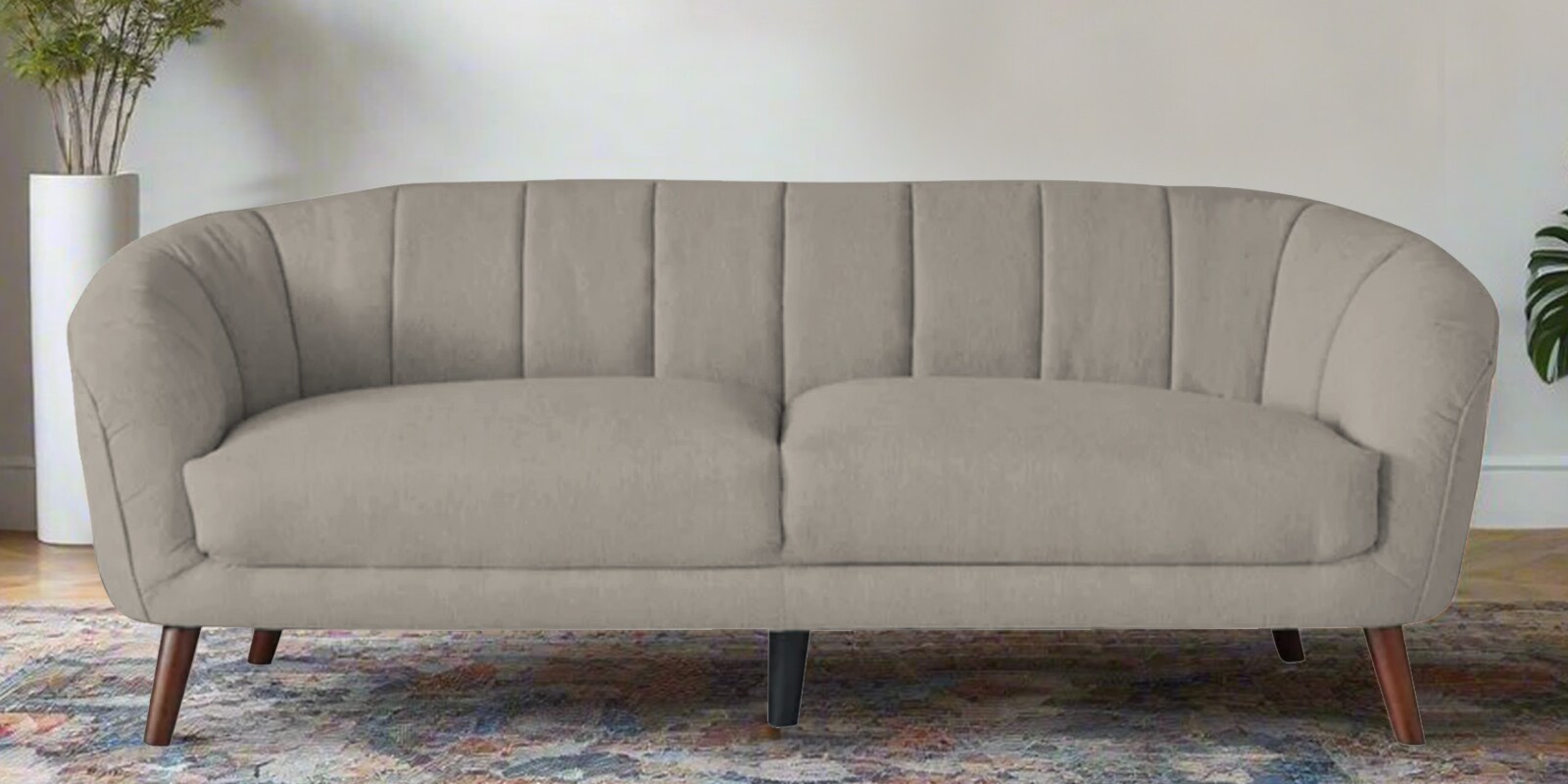 Buy Benjamin Fabric 3 Seater Sofa in Lit Grey Colour at 56% OFF by ...