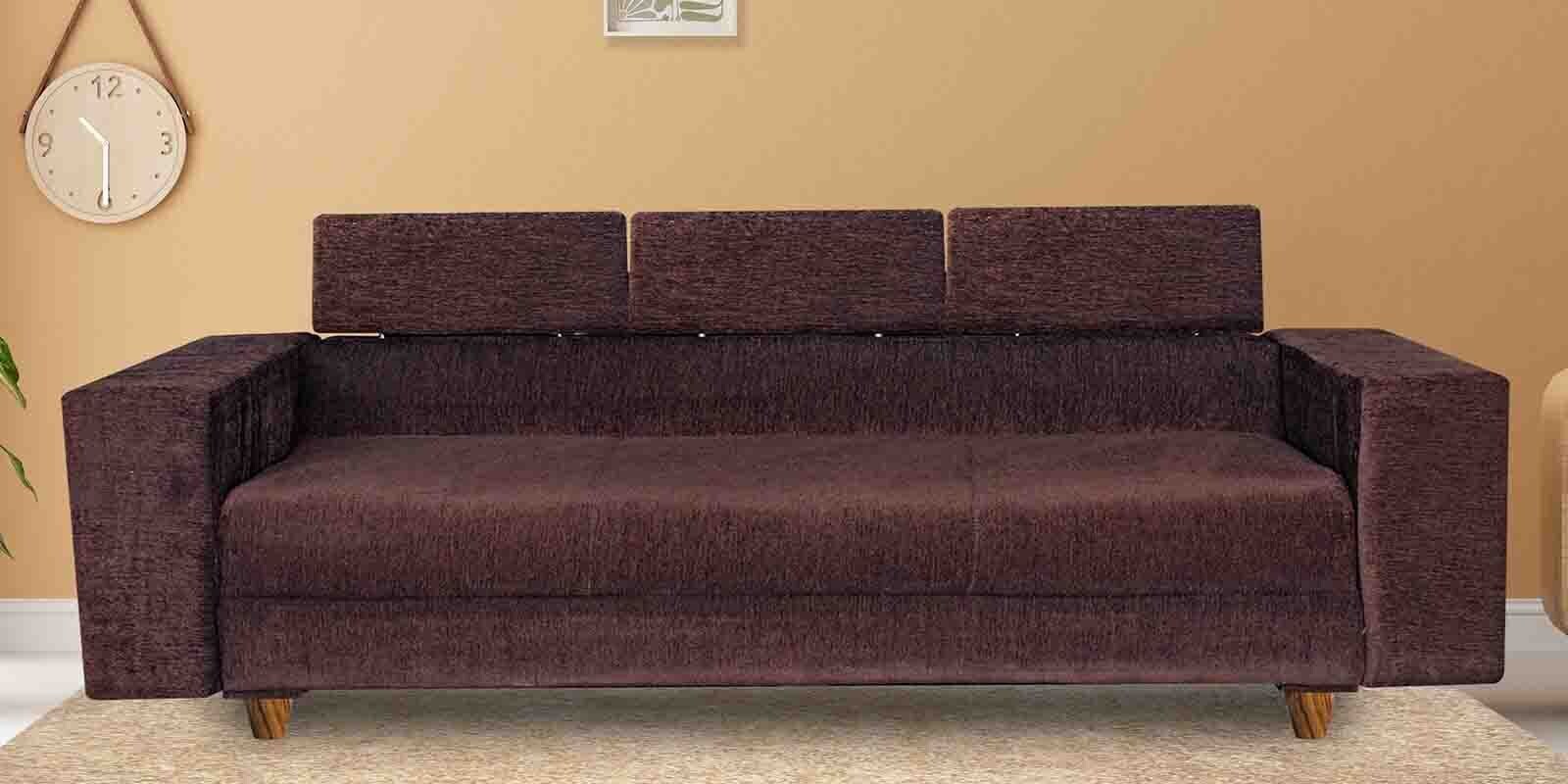 Buy Berlin Fabric 3 Seater Sofa in Brown Colour at 32% OFF by Seventh ...