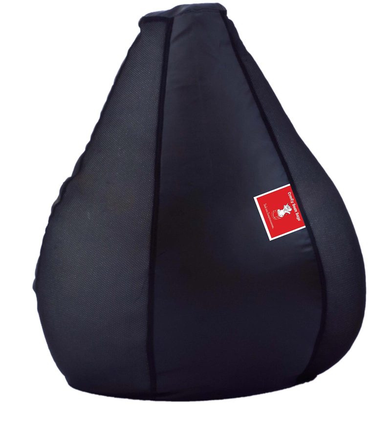 Buy Bean Bag with Beans in Net Black Colour by Comfy Bean Bags Online ...