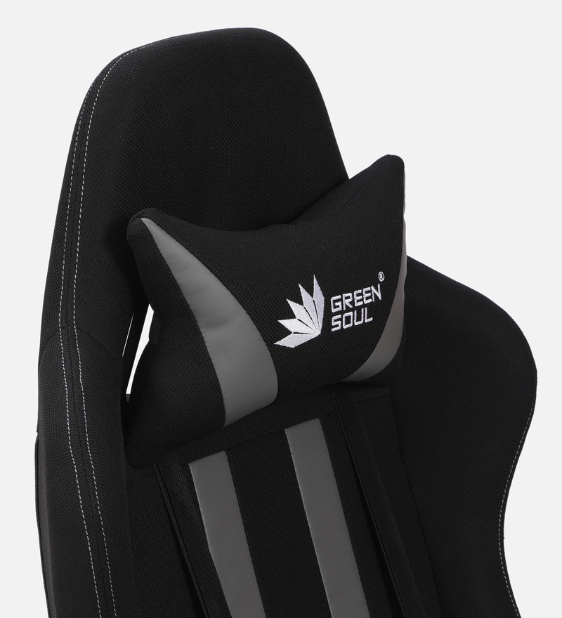 Buy Beast Fabric Gaming Chair in Black & Grey Colour by Green Soul ...