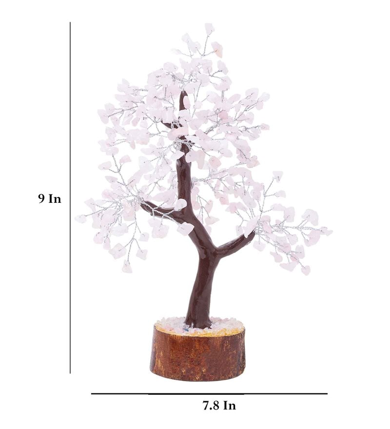 Buy Beautiful Rose Quartz Clusters Wish Tree Stone Table Accent by ...