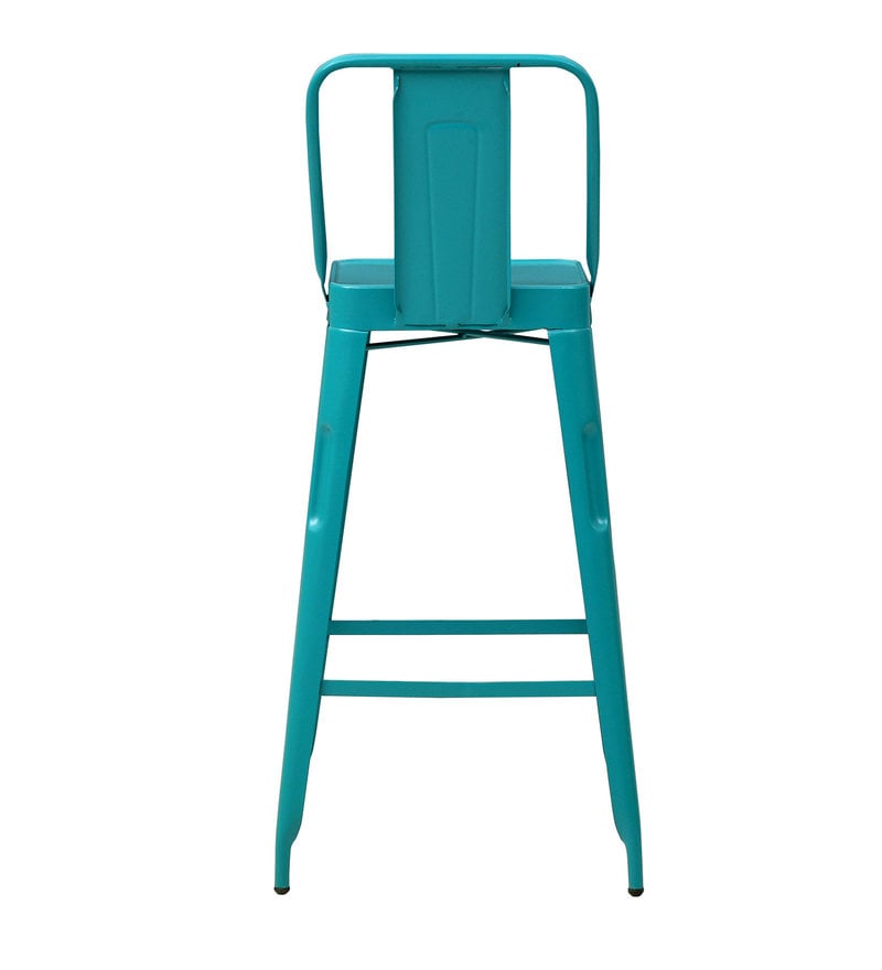 Buy Becky Metal Bar Stool In Turquoise Colour By Bohemiana Online ...