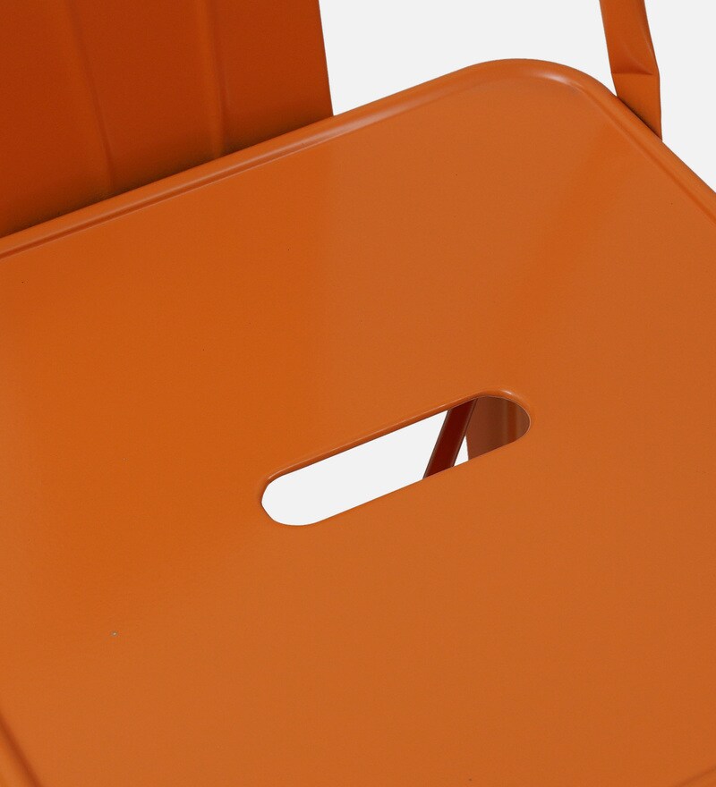 Buy Becky Metal Bar Stool In Orange Colour By Bohemiana Online ...