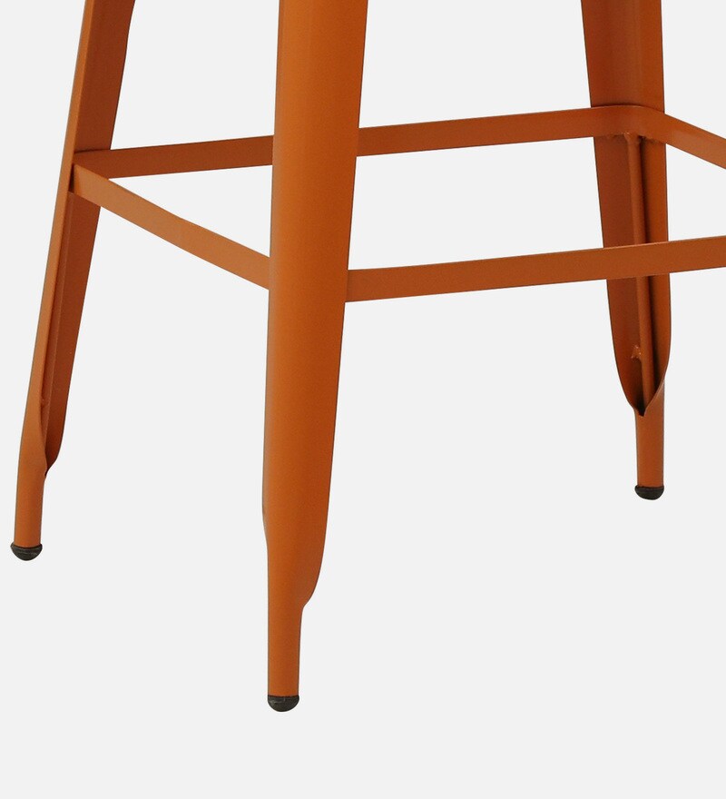 Buy Becky Metal Bar Stool In Orange Colour By Bohemiana Online ...