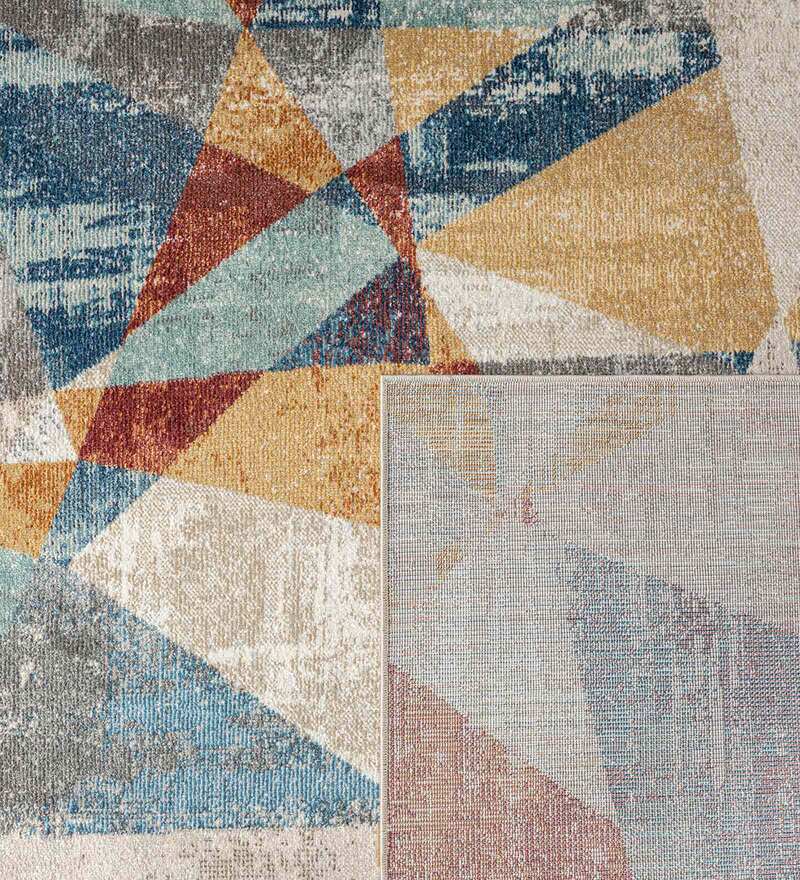 Buy Beige Polypropylene Abstract 4 x 6 Feet Machine Made Carpet By ...