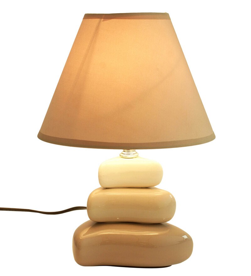 Buy Beige Shade Table Lamp With Ceraic Base By Tied Ribbons Online ...