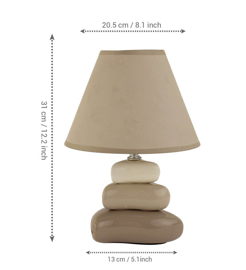 Buy Beige Shade Table Lamp With Ceraic Base By Tied Ribbons Online ...
