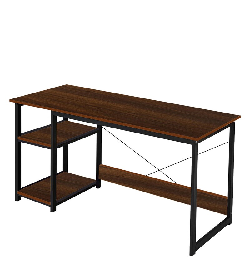 Buy Berlin Computer Table in Oak Brown Finish Online - Computer Tables ...
