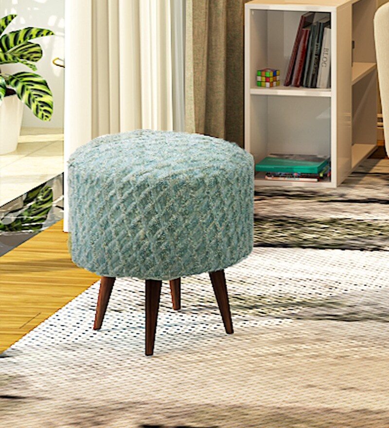 Buy Bezel Sheesham Wood Seating Stool In Provincial Teak Finish Online ...
