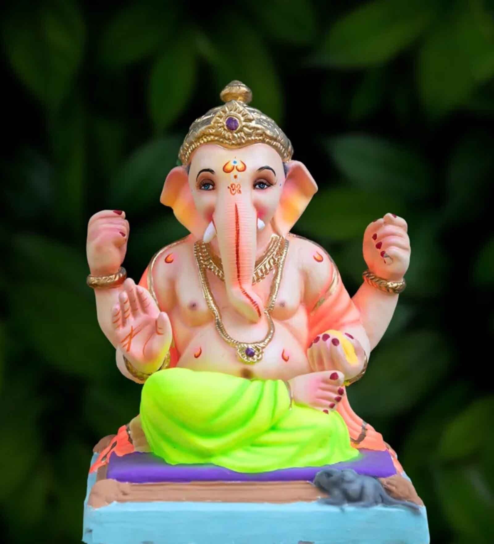 Buy Bhat Multicolour Clay 12 Inches Eco Friendly Ganesh Murti at 17% OFF by My Eco Ganesh ...