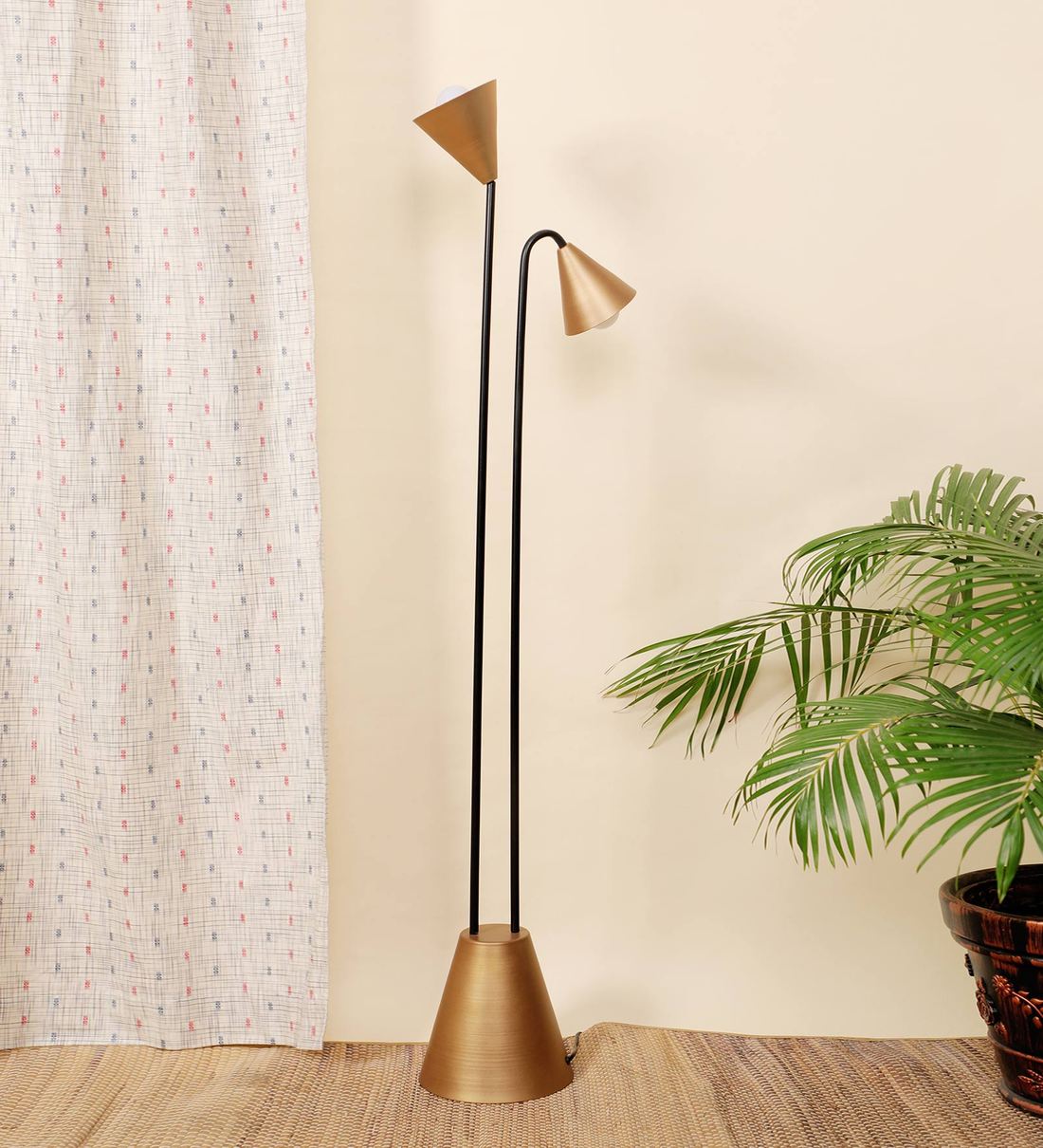 Buy Bianca Gold Metal Shade Floor Lamp with Gold Base by Bohmiana ...