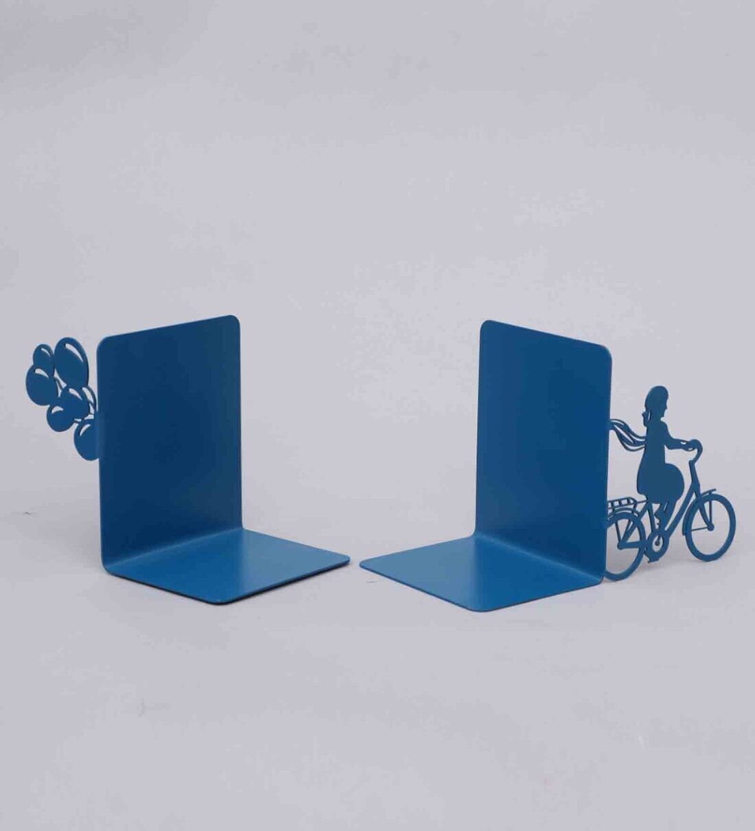 Buy Bicycle Girl Blue Iron Book Ends by Mint Furnish Online - Bookends ...