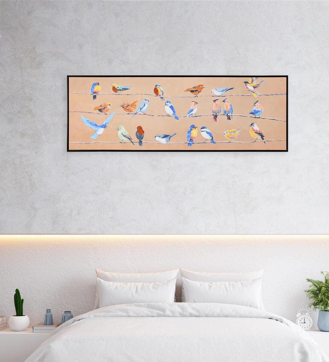 Buy Birds Chatter Mustard Wood and Canvas Wall Paintings by @home at 17 ...