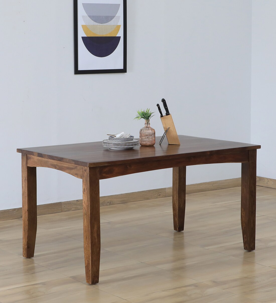 Buy Biscay Sheesham Wood 6 Seater Dining Table In Provincial Teak ...