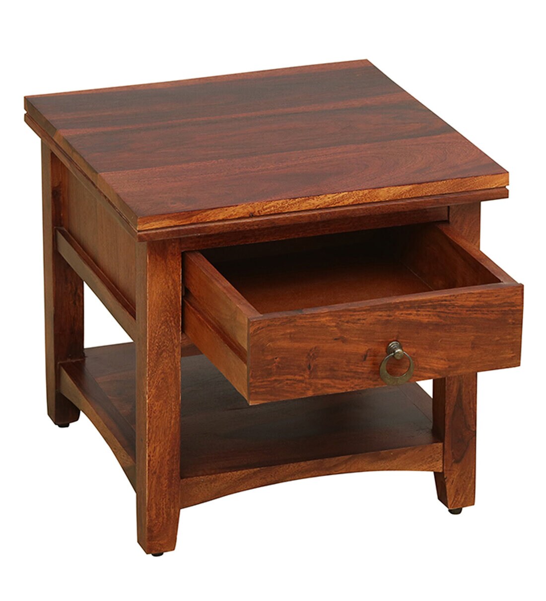 Buy Biscay Solid Wood Bedside Table In Honey Oak Finish By Woodsworth ...